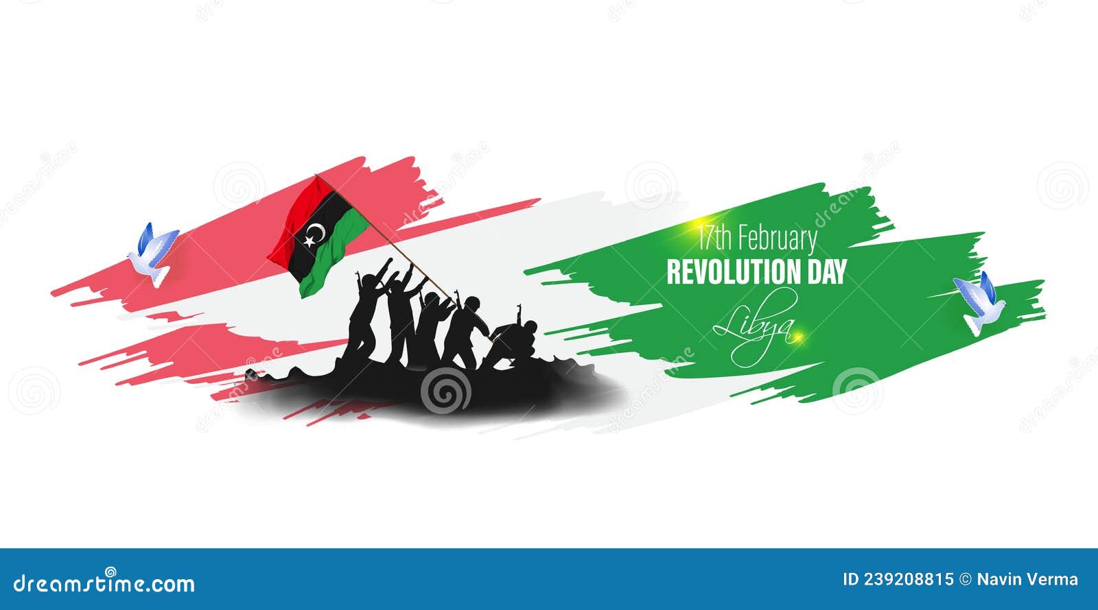 Happy Revolution Day Libya Vector Illustration Stock Vector ...