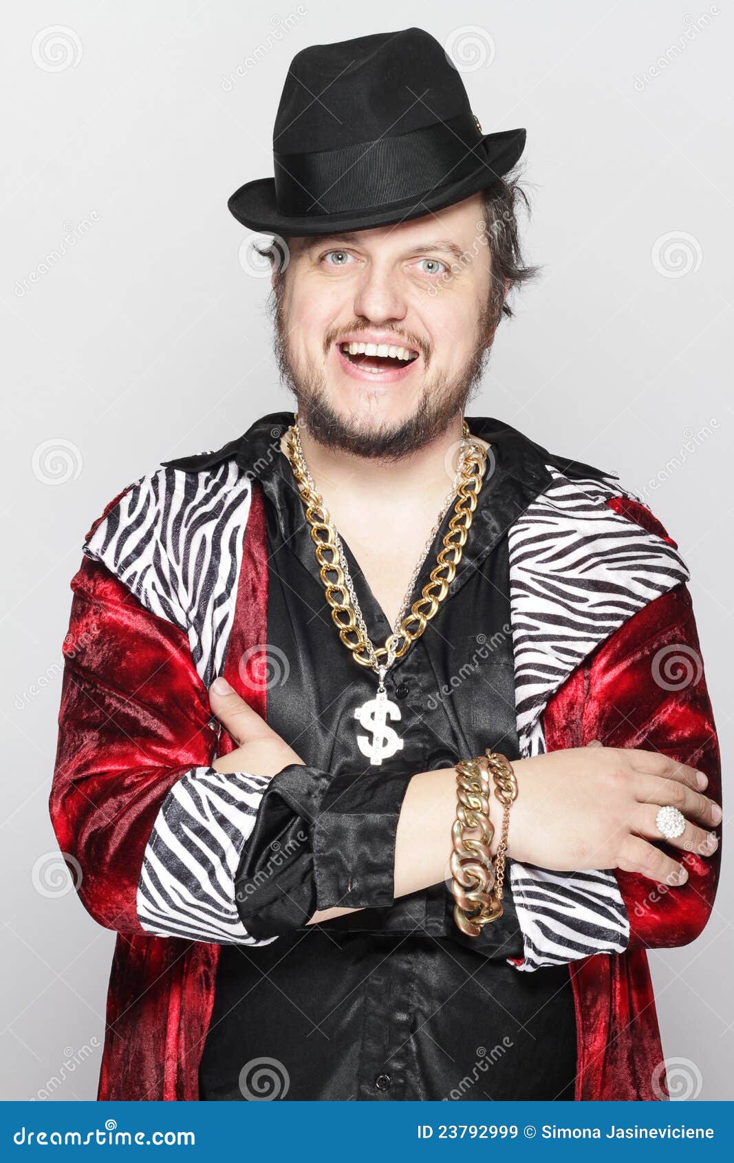 Happy Rich Man with a Dollar Sign Laughing Stock Image - Image of ...