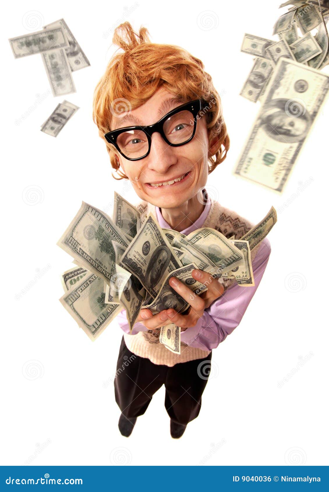 Happy rich nerd stock photo. Image of business, joke, happy - 9040036