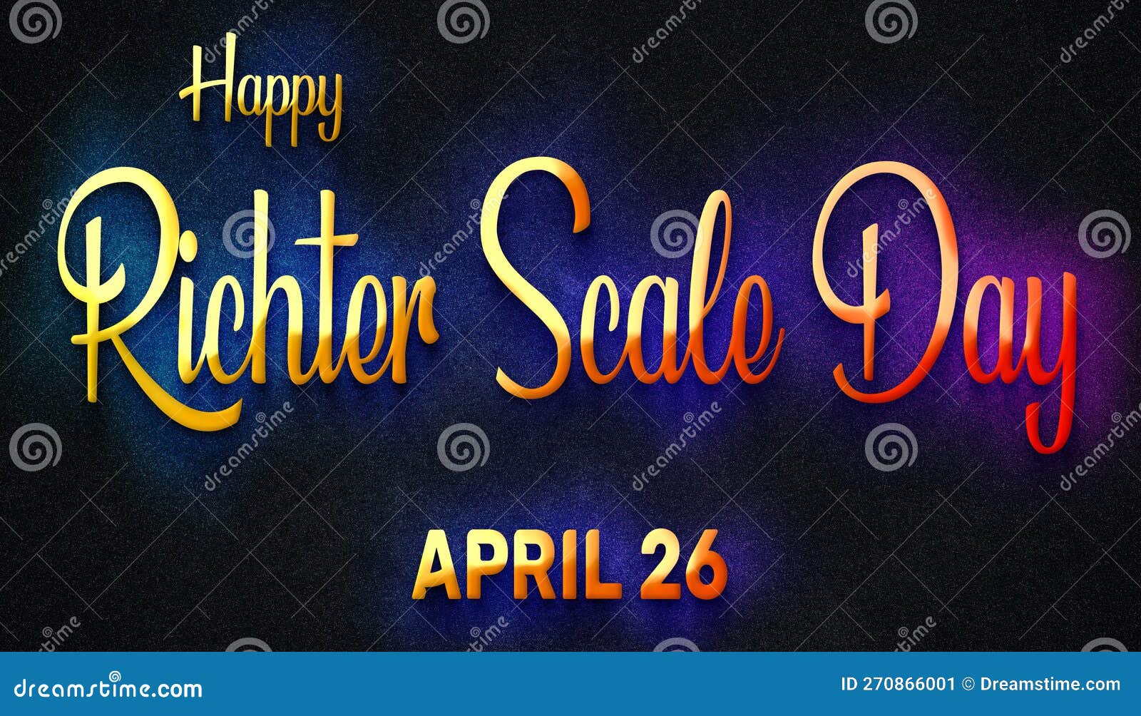 Happy Richter Scale Day, April 26. Calendar of April Neon Text Effect ...
