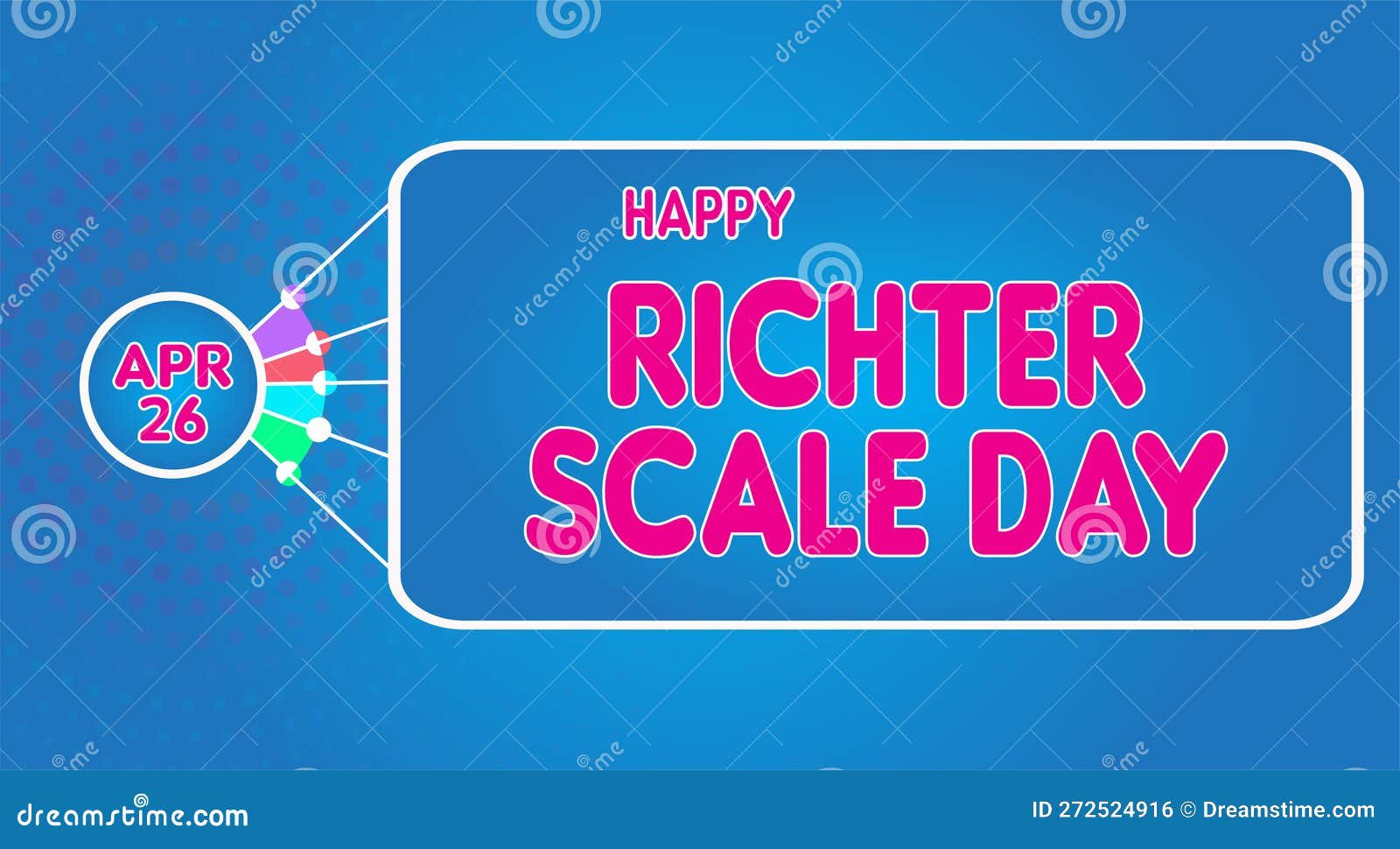 Happy Richter Scale Day, April 26. Calendar of April Retro Text Effect ...
