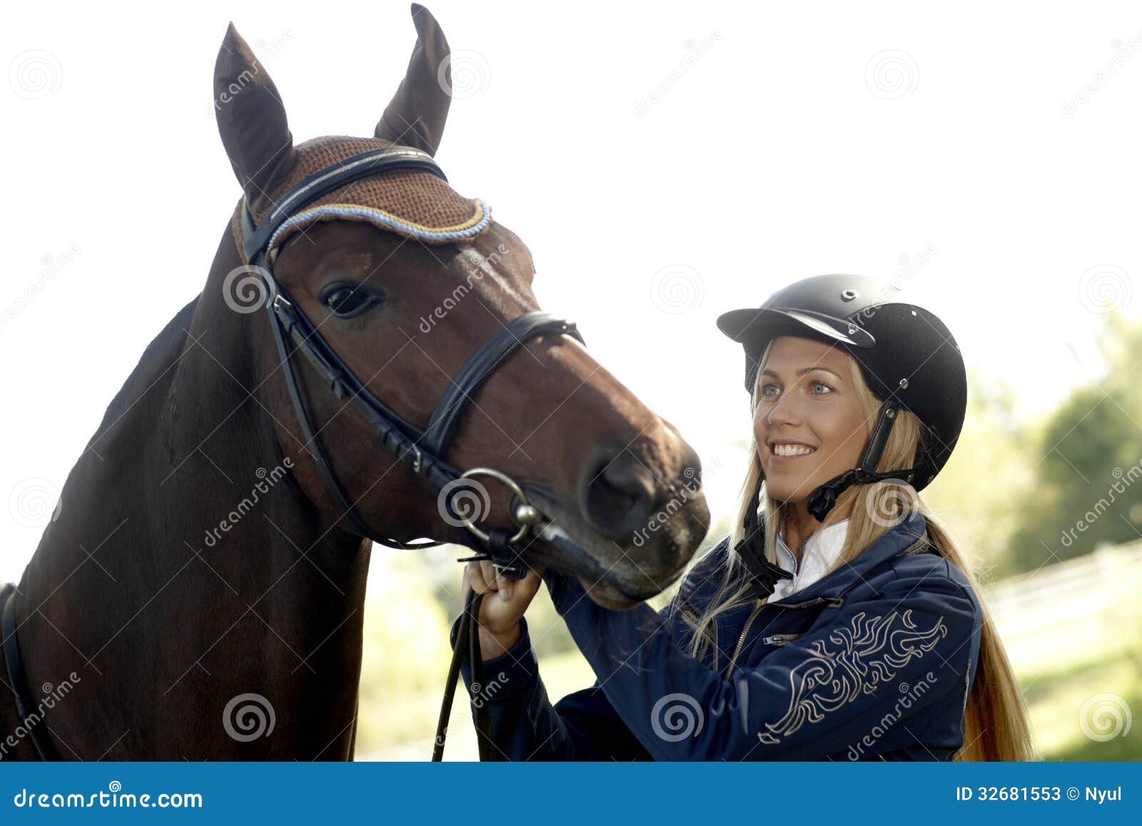 Happy rider with horse stock image. Image of european - 32681553