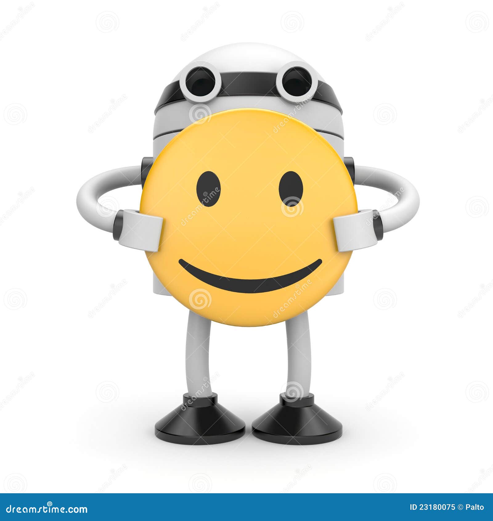 Happy robot stock illustration. Illustration of android - 23180075