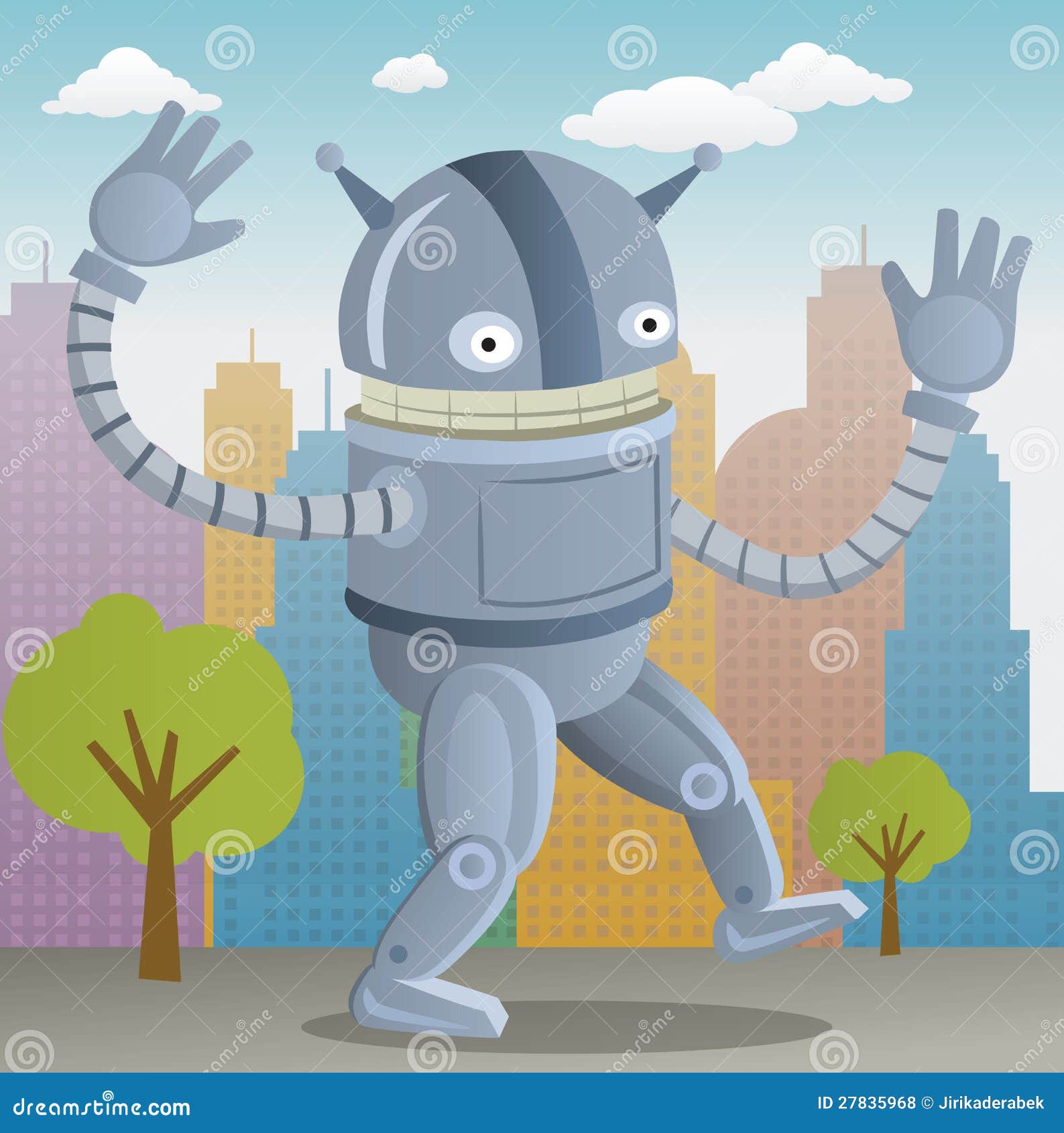 Happy Robot stock vector. Illustration of monster, fiction - 27835968