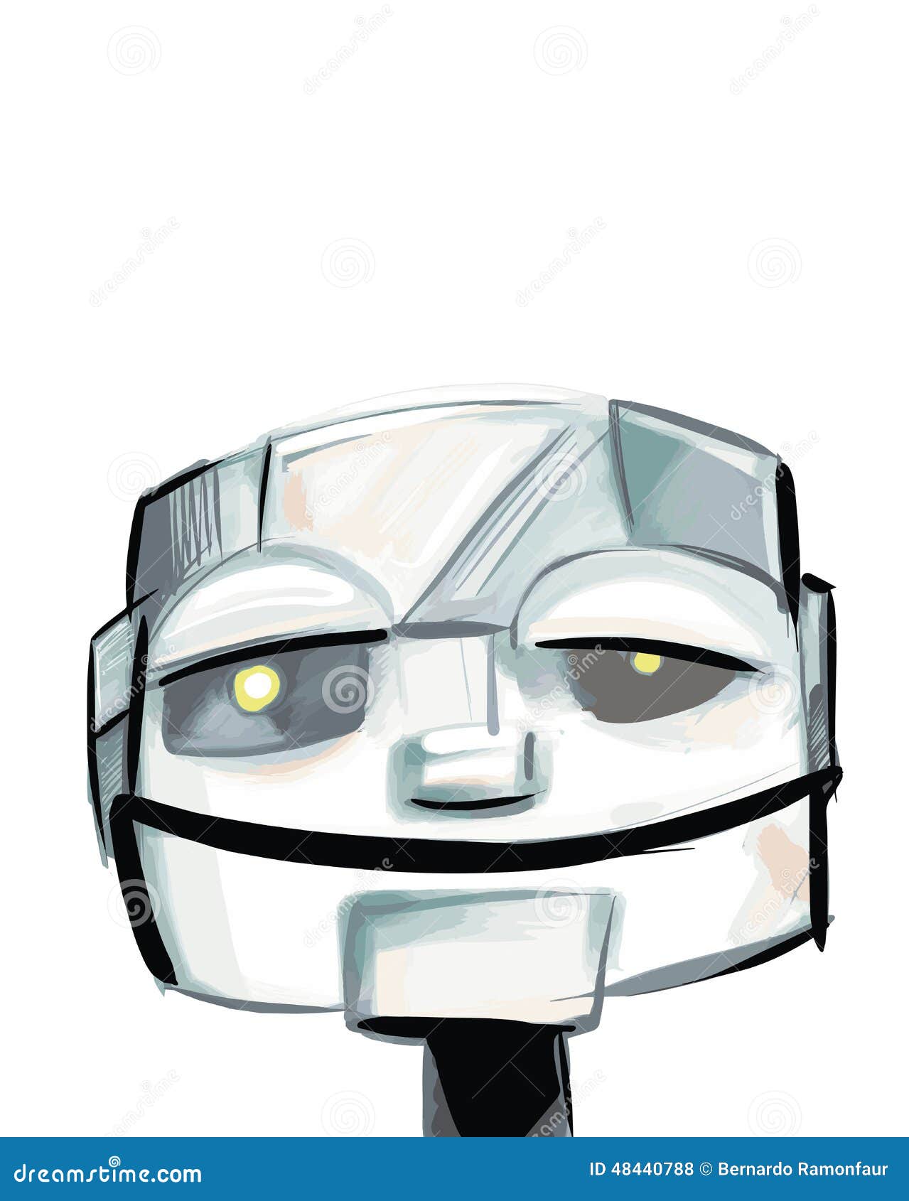 Happy robot stock vector. Illustration of smile, artificial - 48440788