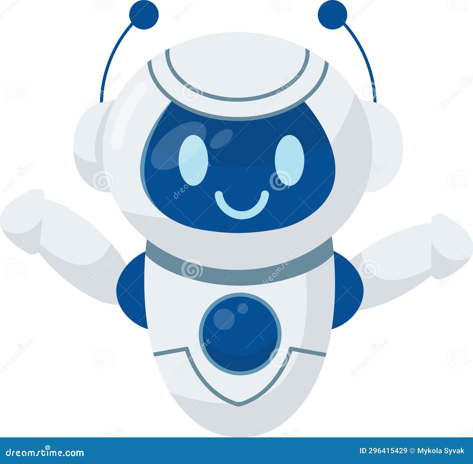Happy Robot Icon stock vector. Illustration of vector - 296415429