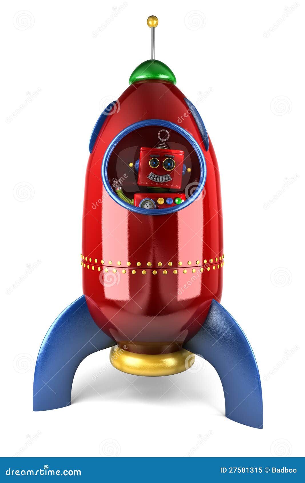 Happy robot in rocket stock illustration. Illustration of mechanical ...