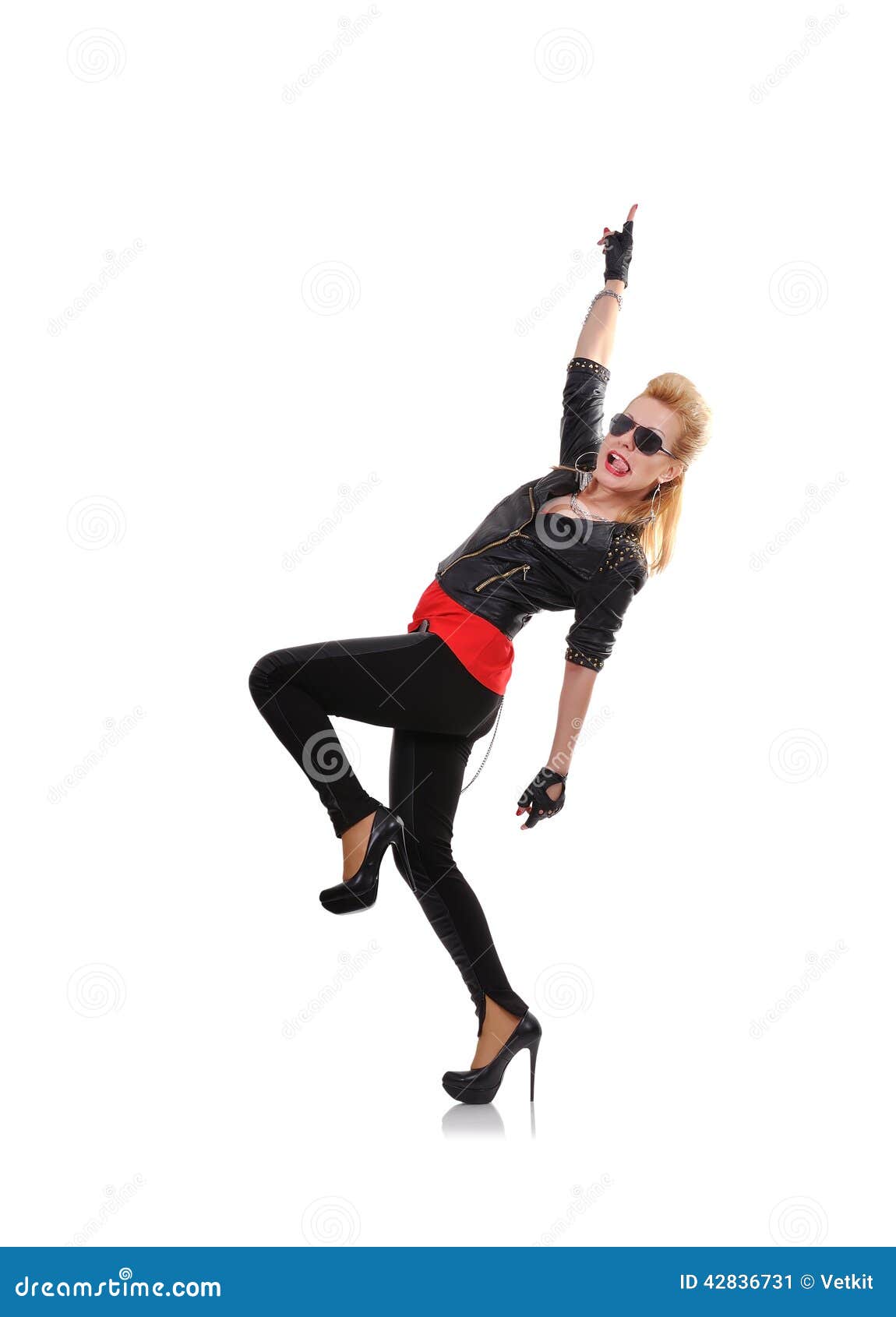 Happy rocker girl stock image. Image of steel, beauty - 42836731