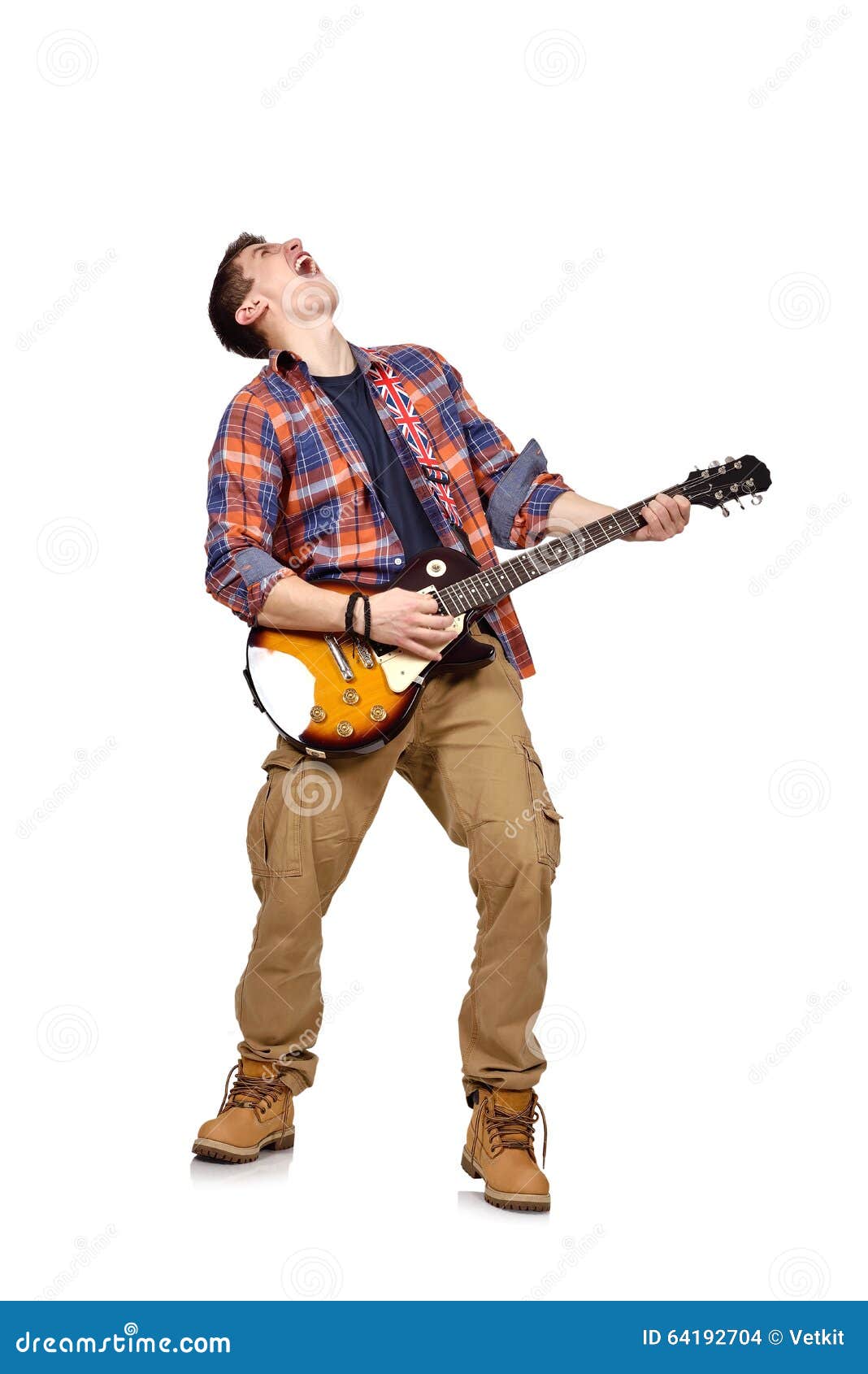 Happy rocker musician stock photo. Image of expression - 64192704