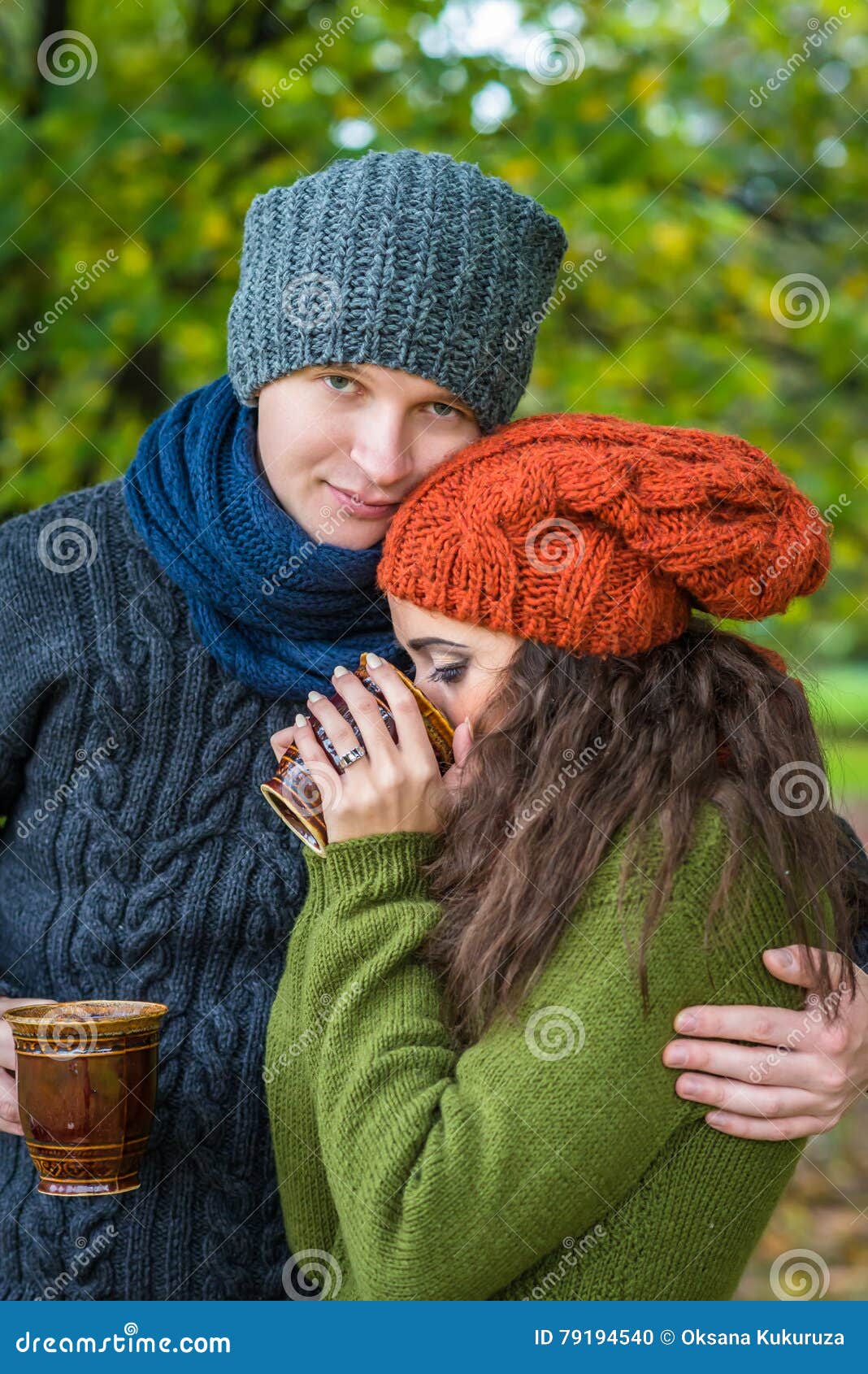 Happy Romantic Couple at Fall Stock Photo - Image of october, happy ...