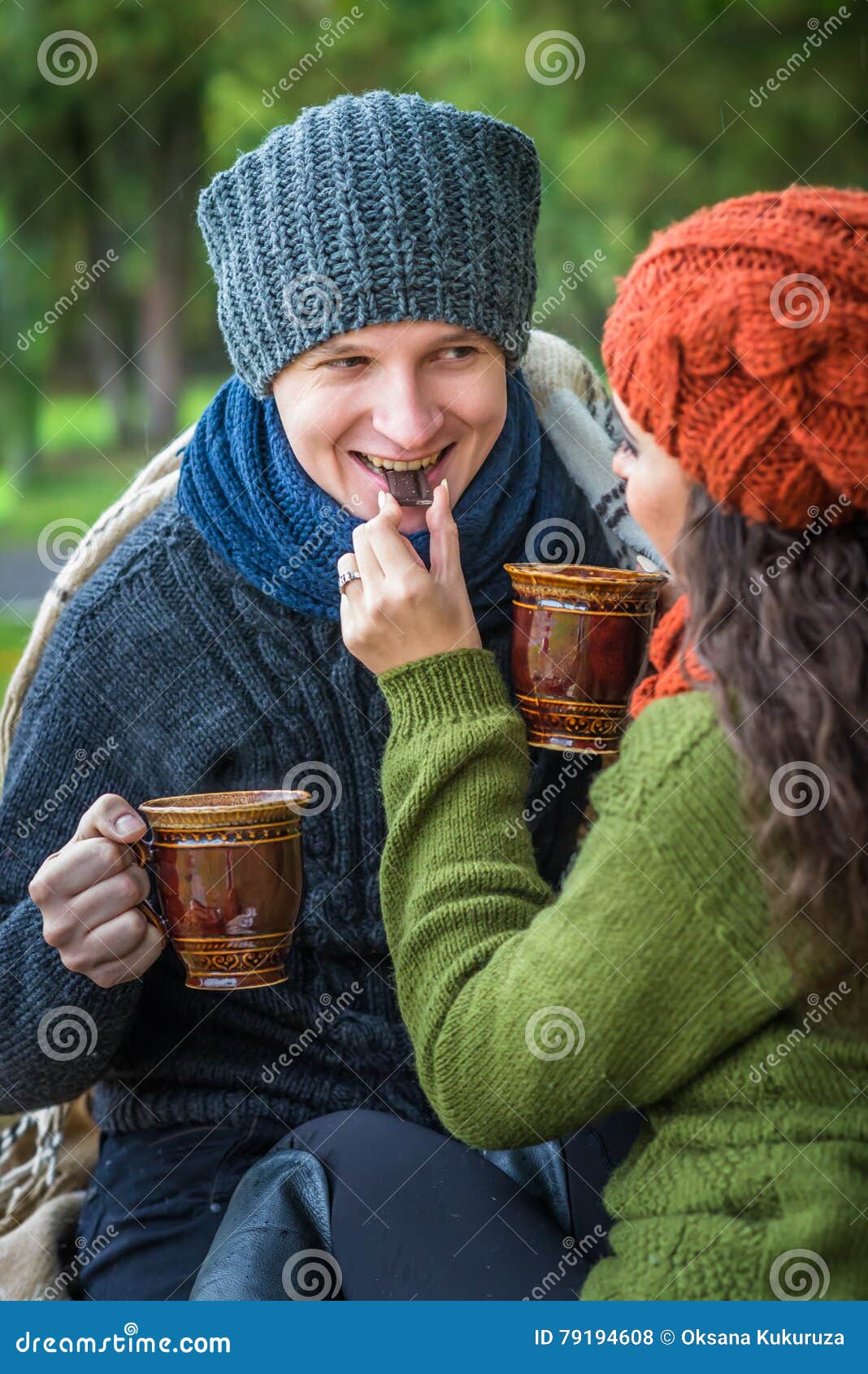 Happy Romantic Couple at Fall Stock Photo - Image of happiness, female ...