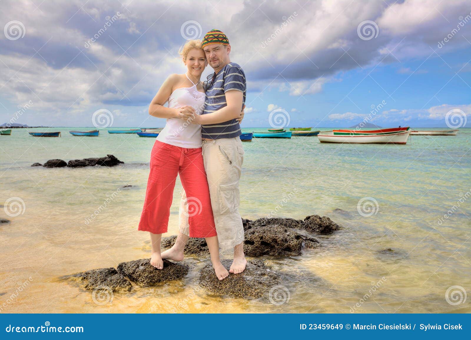 Happy romatic couple stock image. Image of exotic, happy - 23459649