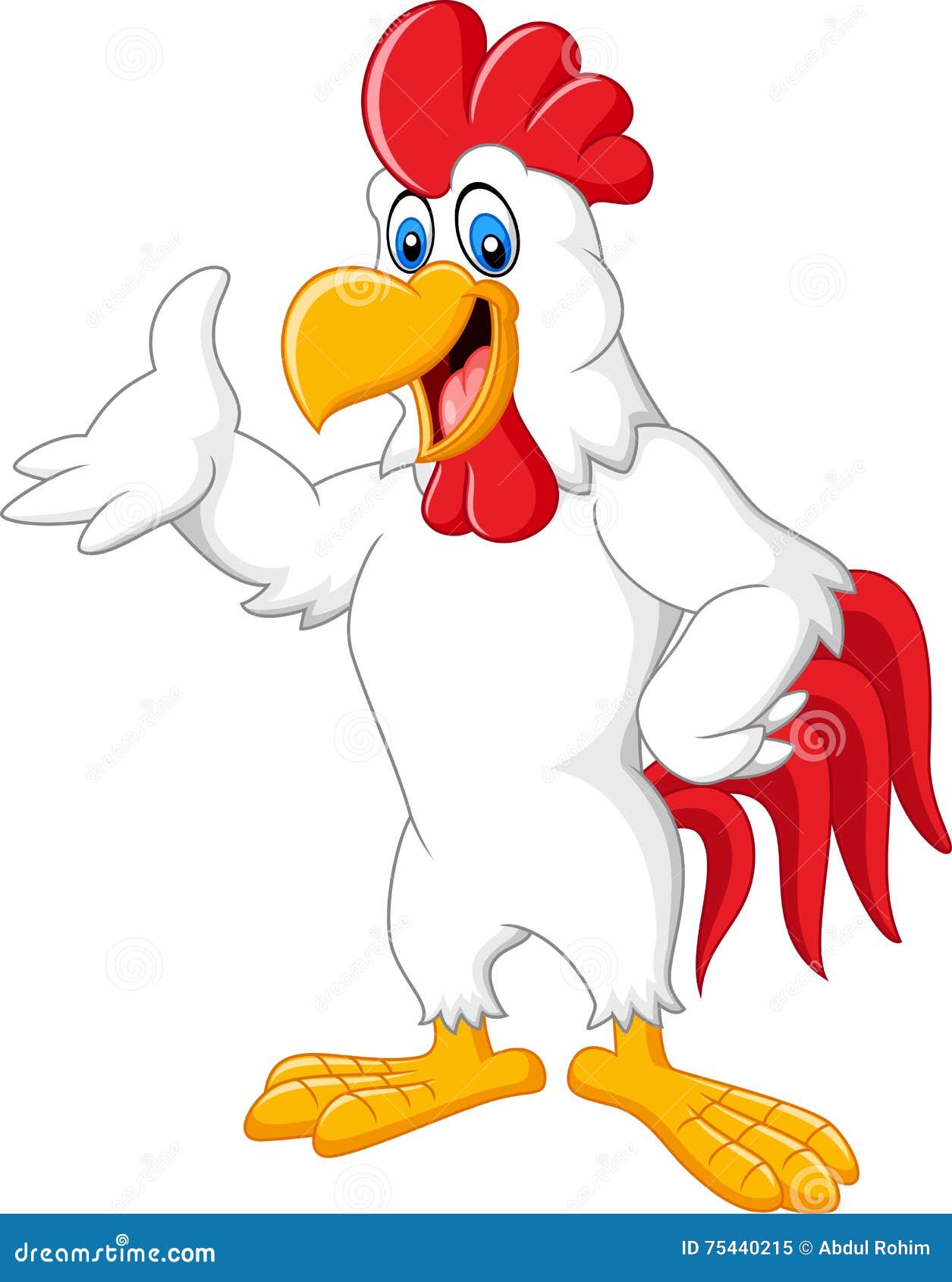 Happy rooster cartoon stock vector. Illustration of creature - 75440215