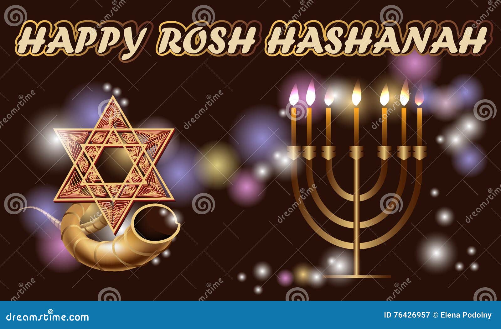 Happy Rosh Hashanah stock vector. Illustration of judaic - 76426957