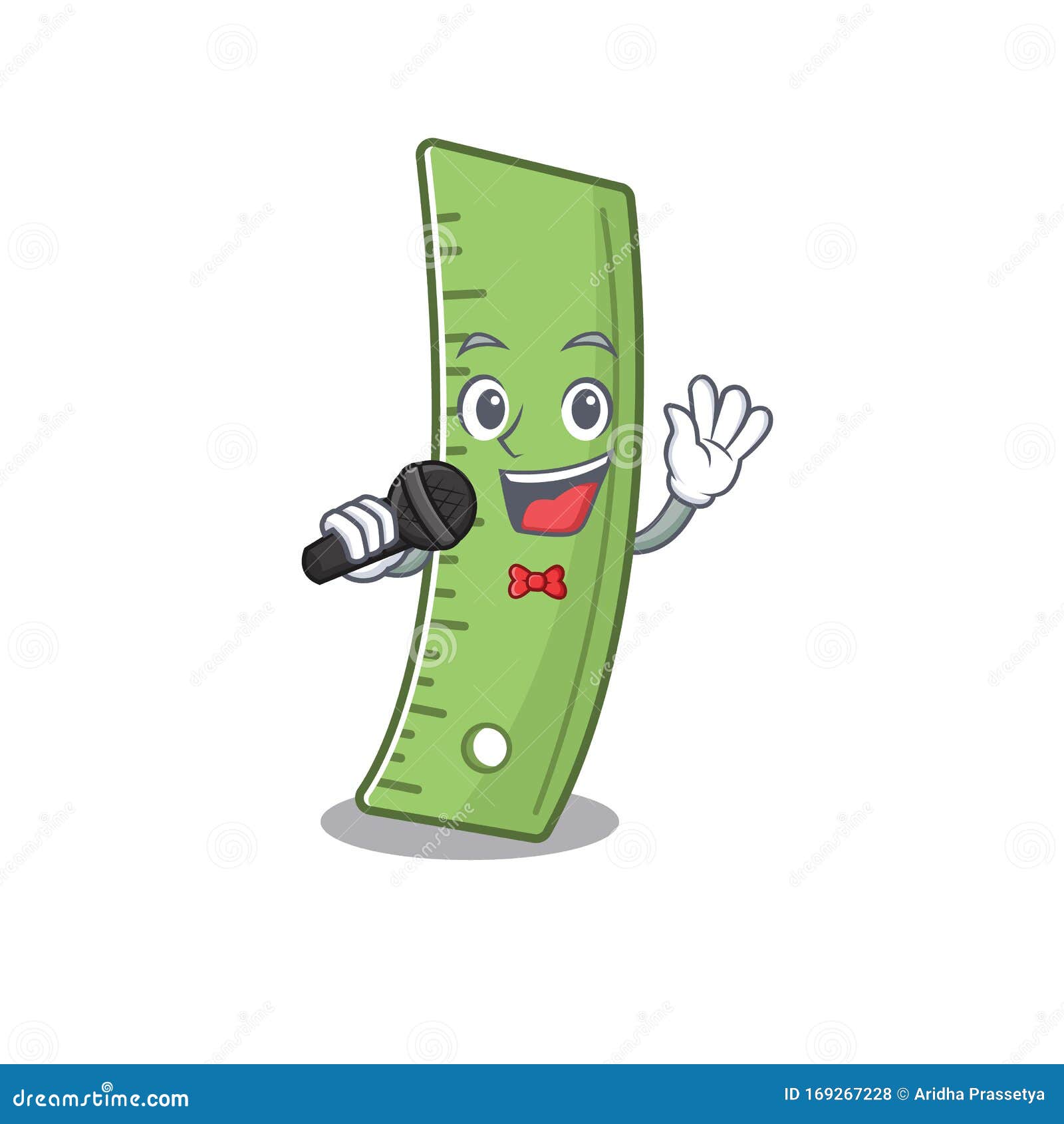 Happy Ruler Singing on a with Microphone Stock Vector - Illustration of ...