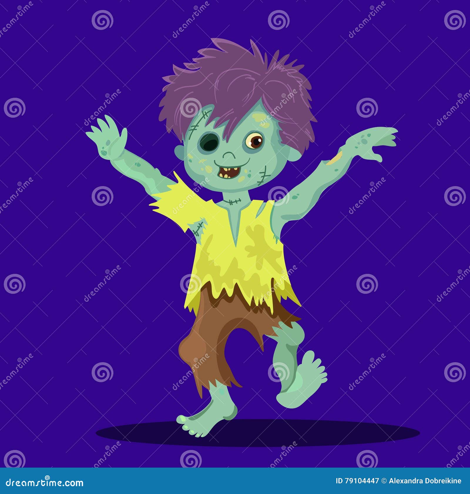 Running Zombie Colored Cartoon Illustration | CartoonDealer.com #318480577