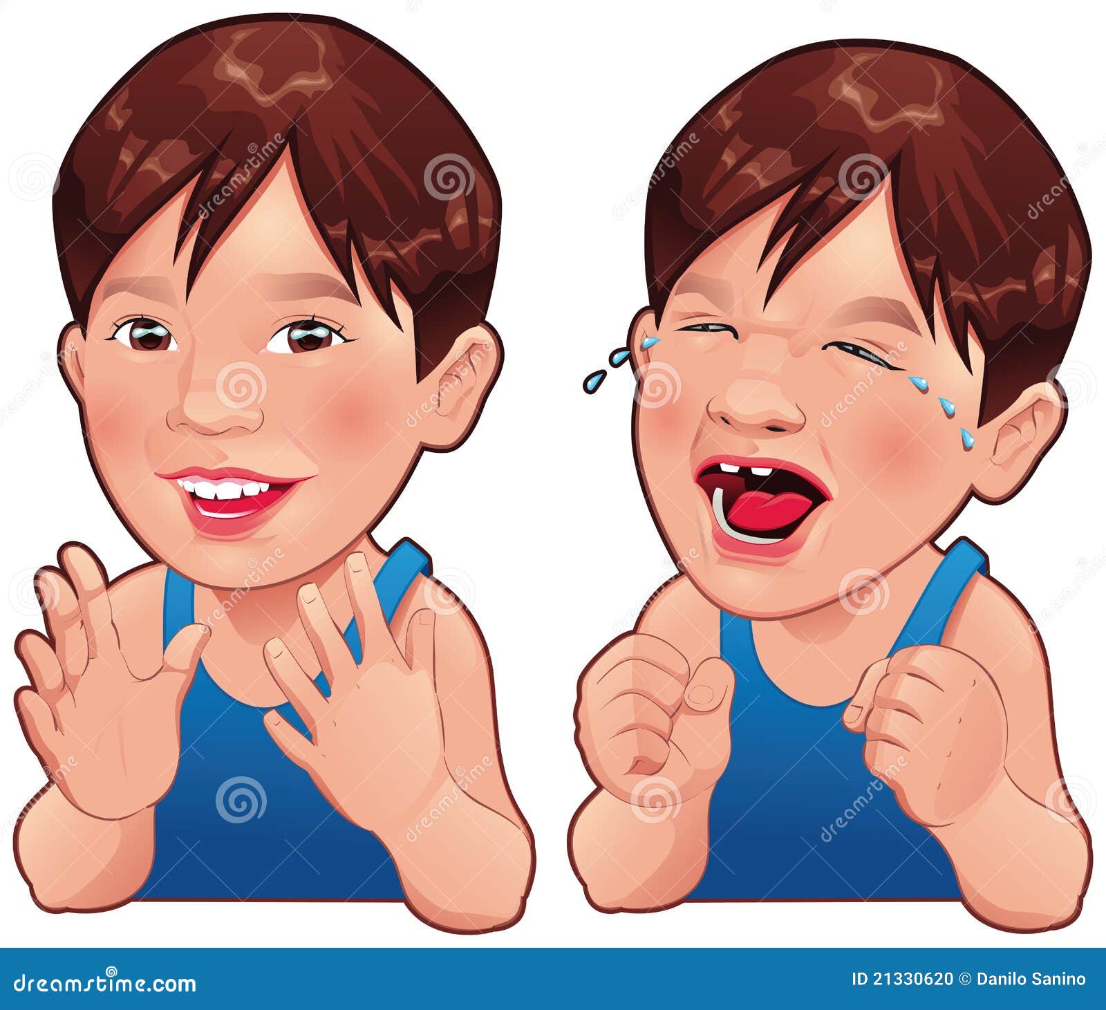 Happy and Sad boy. stock vector. Illustration of human - 21330620