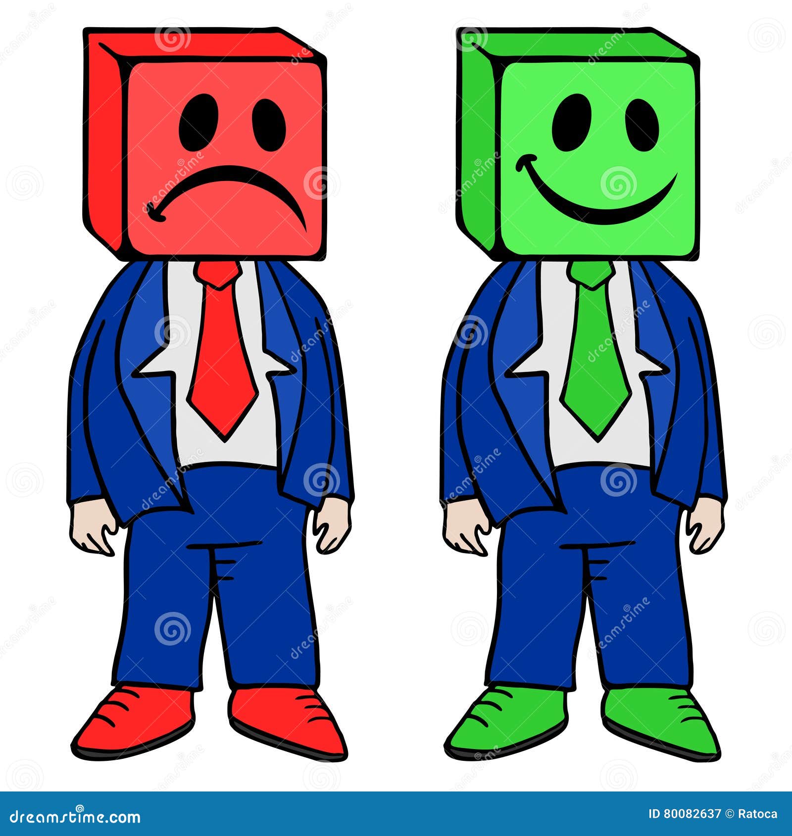 Happy and sad stock vector. Illustration of thumbs, character - 80082637