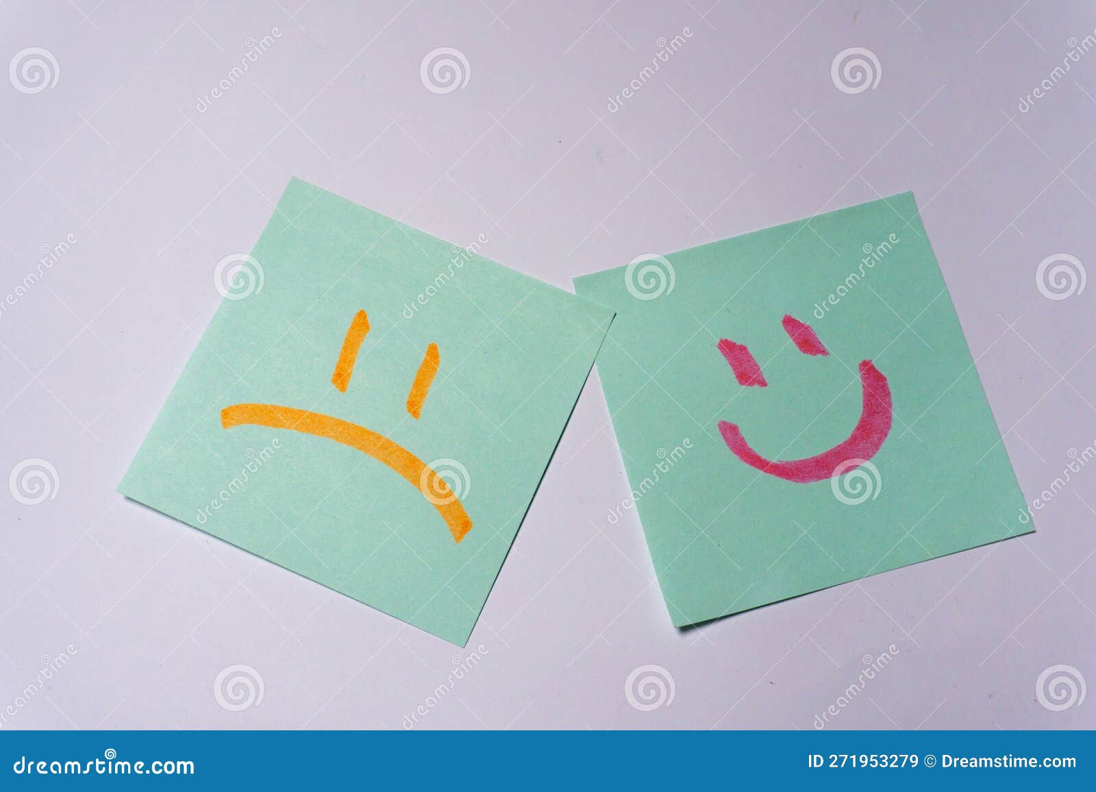Happy and Sad Faces on Sticky Notes Stock Image - Image of postit ...