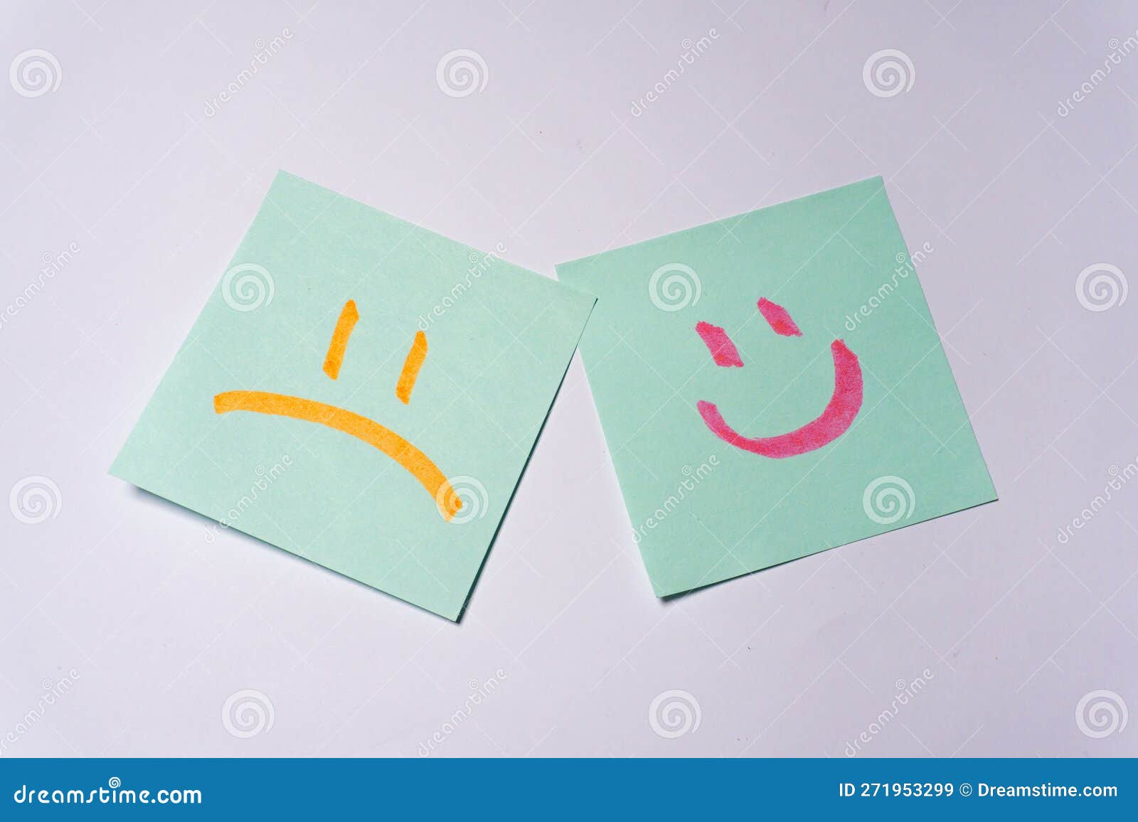 Happy and Sad Faces on Sticky Notes Stock Image - Image of sticky ...