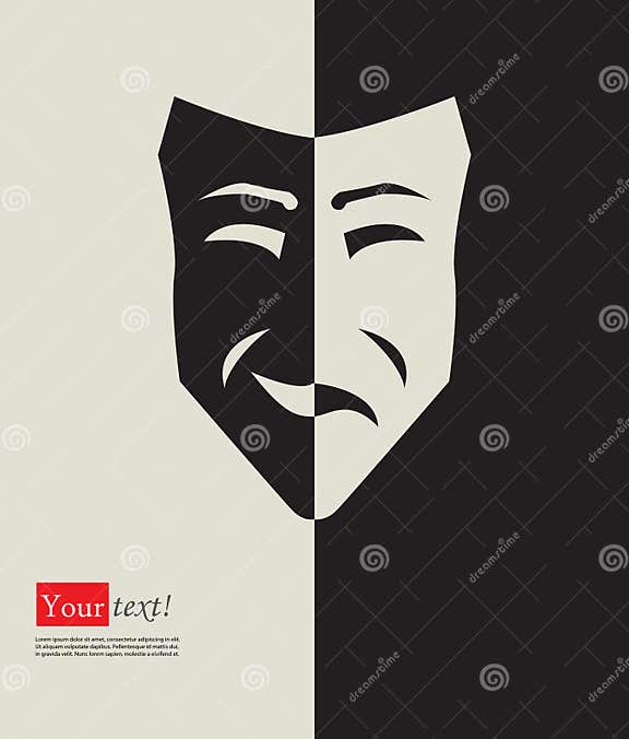 Happy sad mask stock vector. Illustration of expression - 86592505
