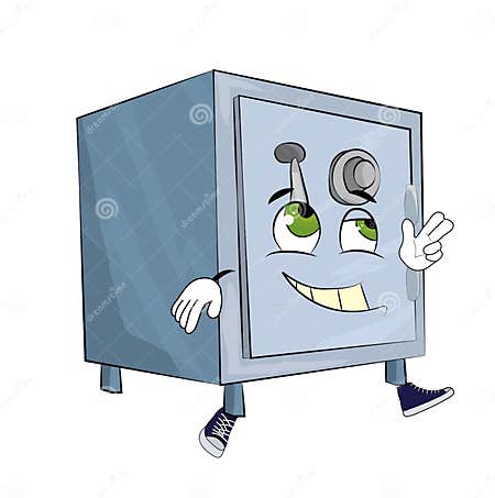 Happy safe cartoon stock illustration. Illustration of safe - 49694077