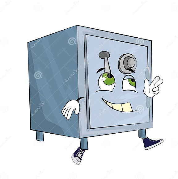 Happy safe cartoon stock illustration. Illustration of safe - 49694077