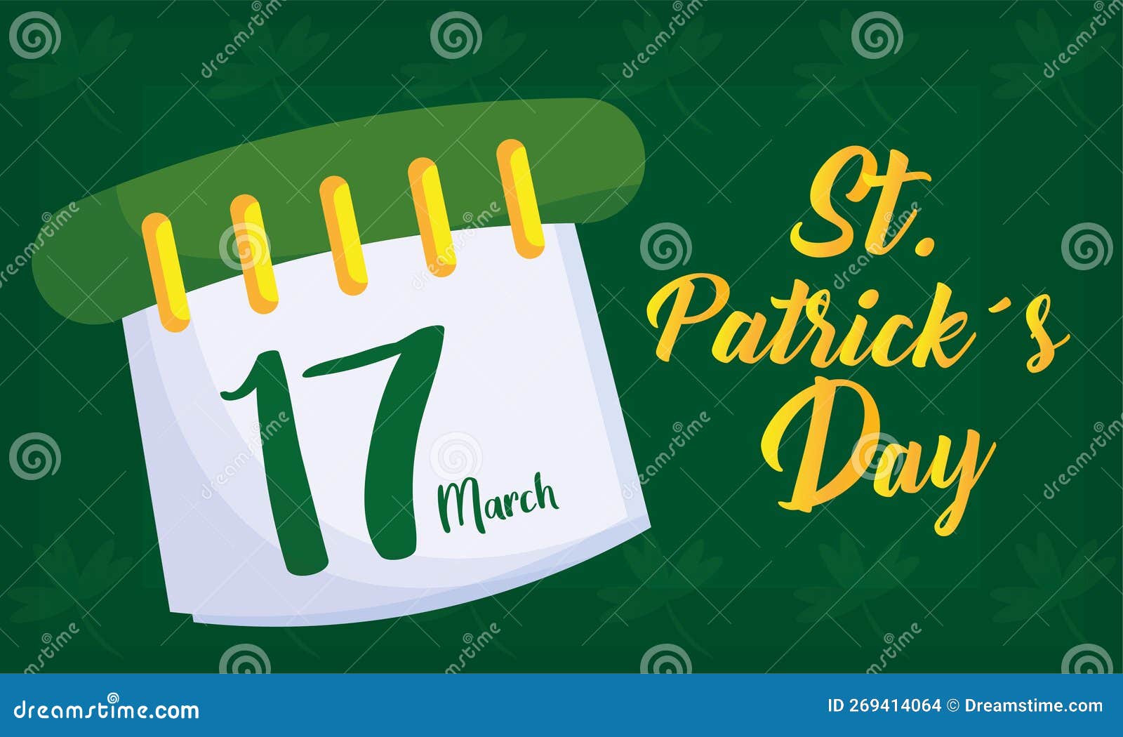 Happy Saint Patrick Day Poster with Calendar Vector Stock Vector ...
