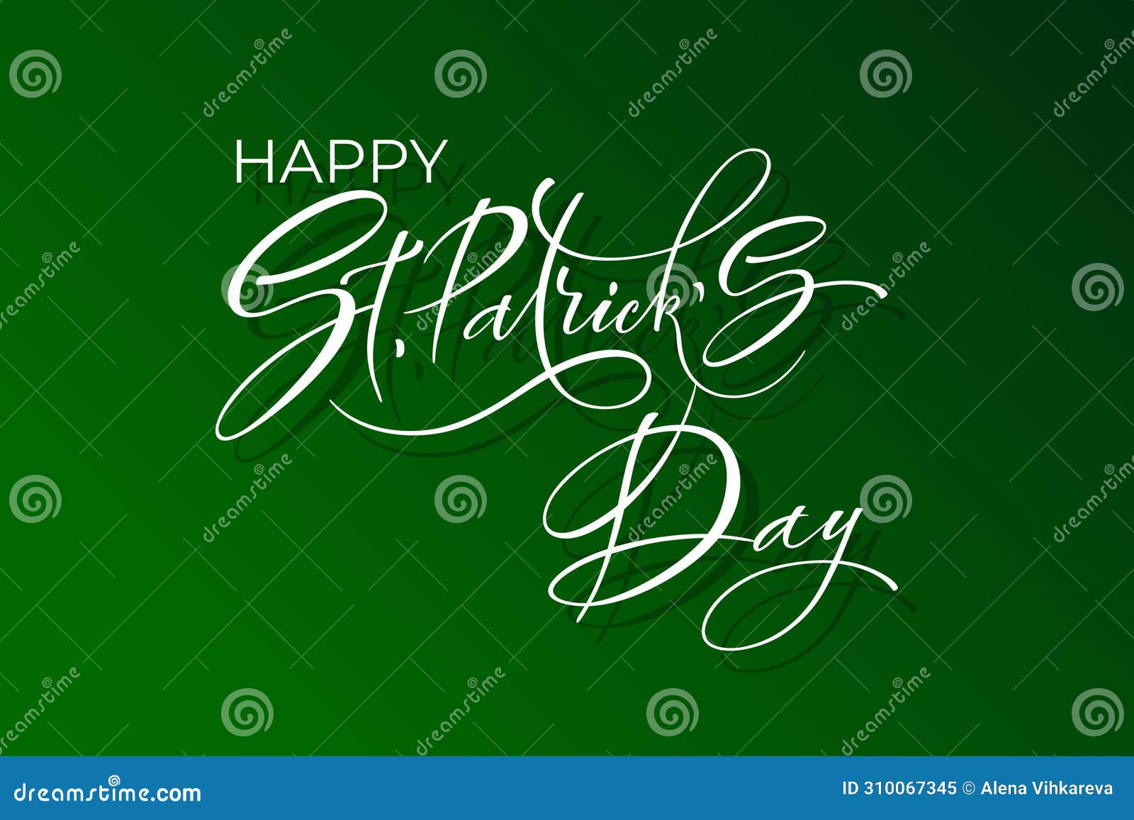 Happy Saint Patricks Day Handwritten Lettering Typography Hand Drawn