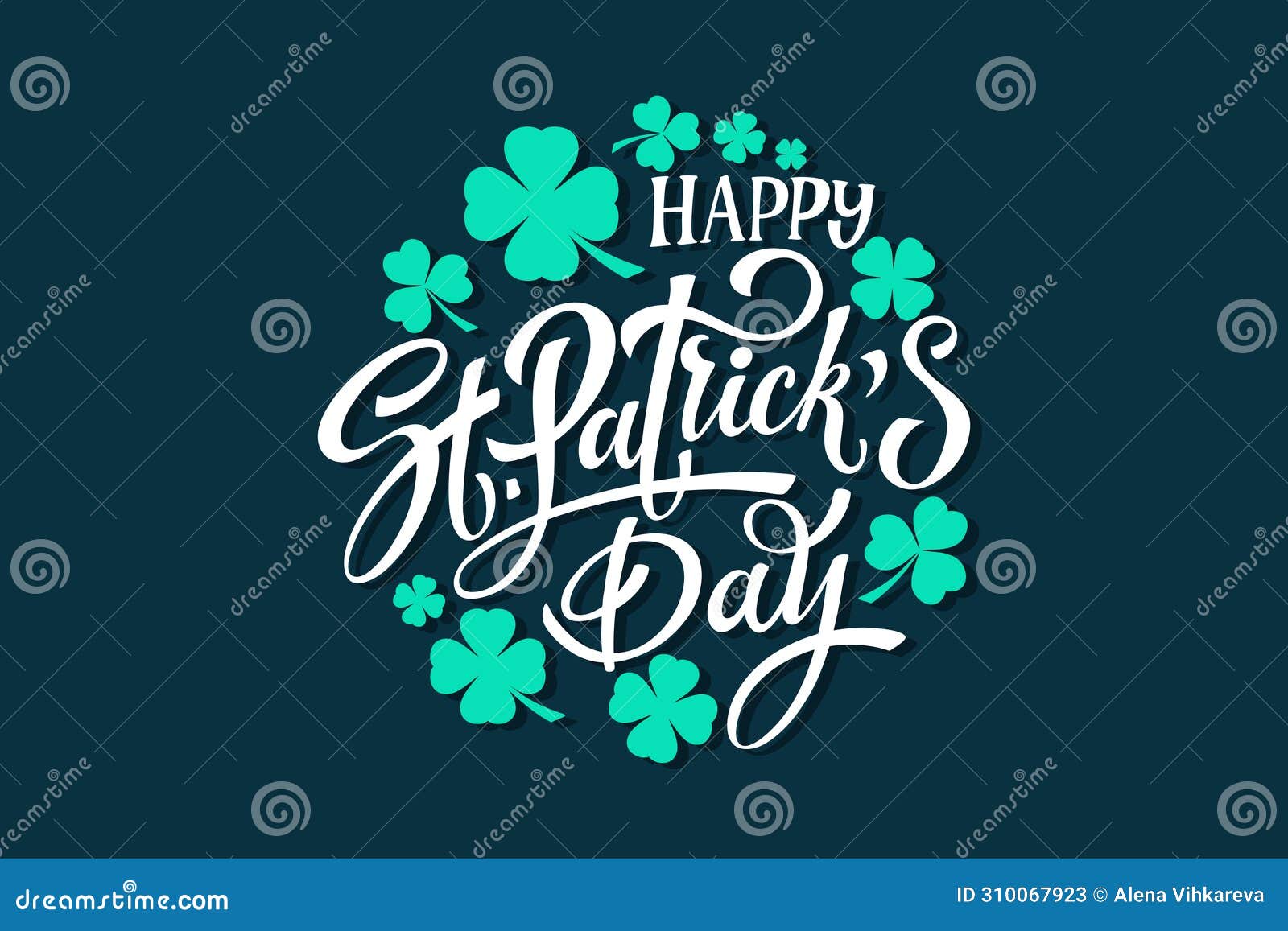 Happy Saint Patricks Day Handwritten Lettering Typography. Hand Drawn ...