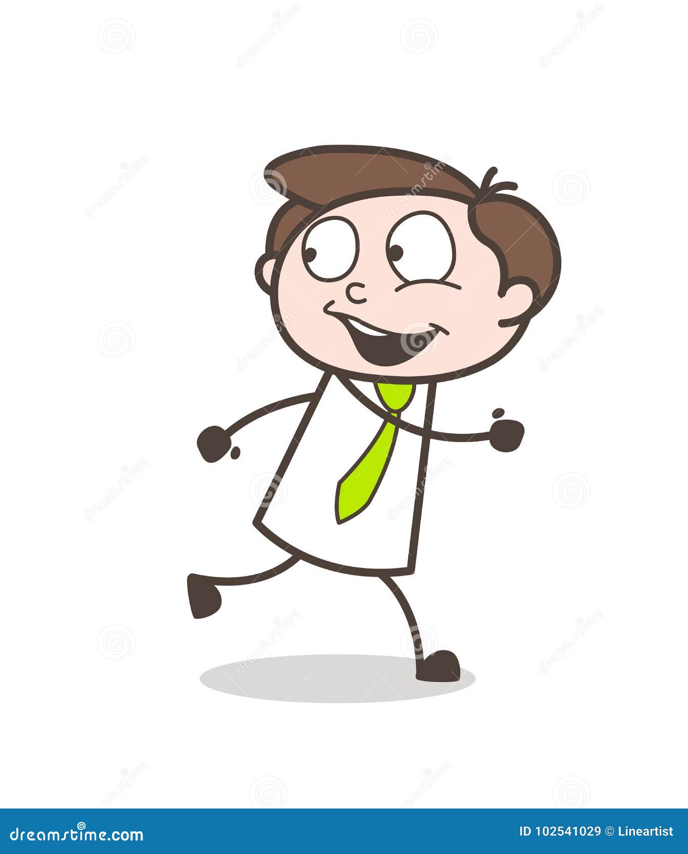 Happy Salesman Running Vector Illustration Stock Illustration ...