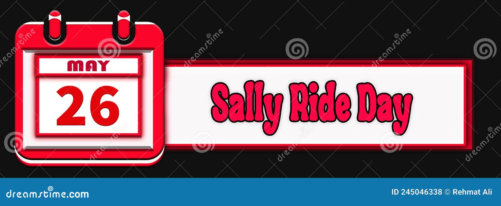 26 May, Sally Ride Day, Neon Text Effect on Bricks Background Stock ...