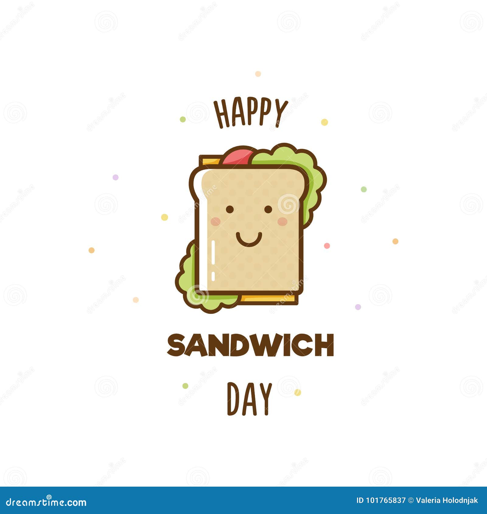 Happy Sandwich Day. Vector Illustration. Stock Vector - Illustration of ...