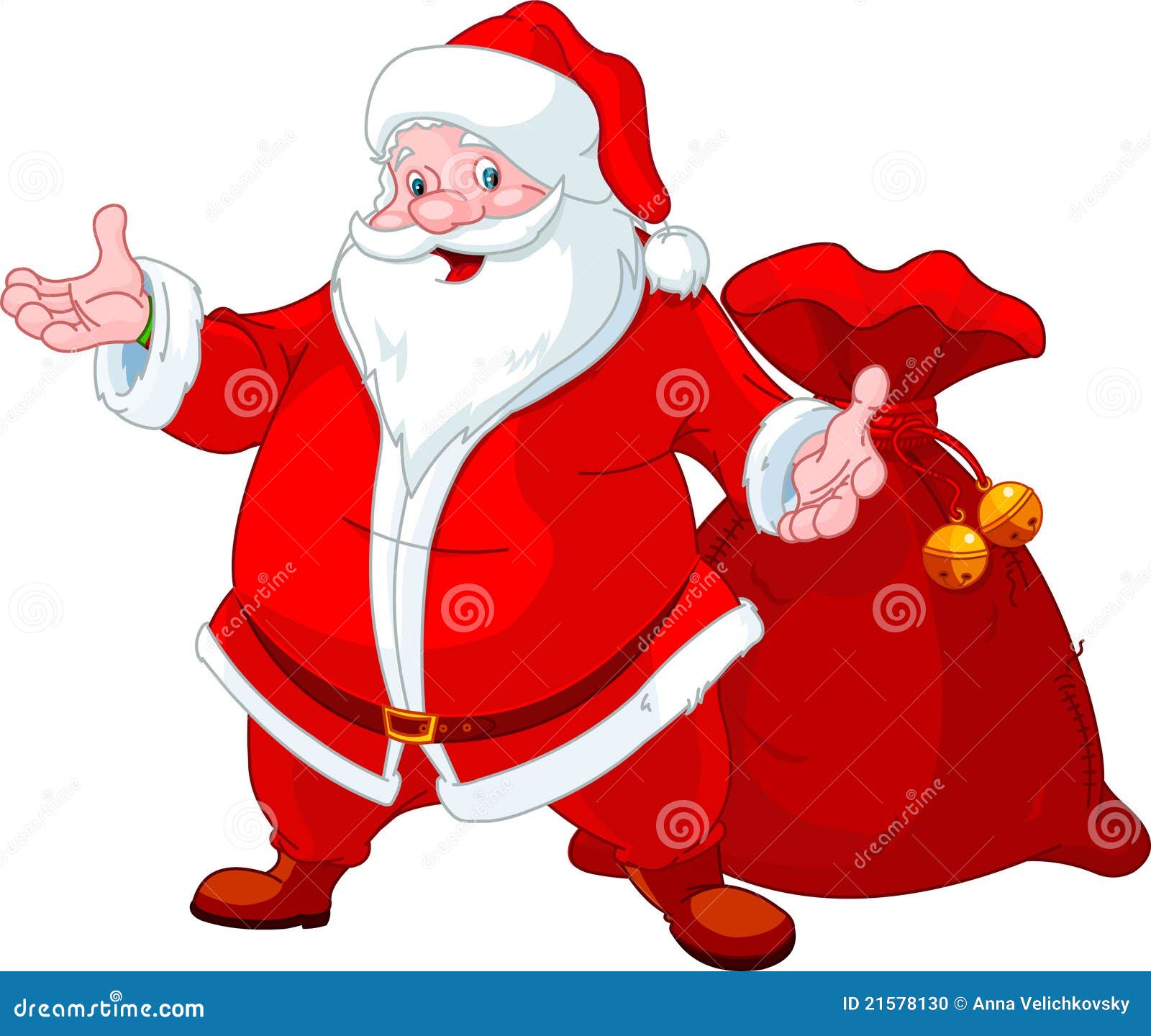 Happy Santa stock vector. Illustration of bell, senior - 21578130