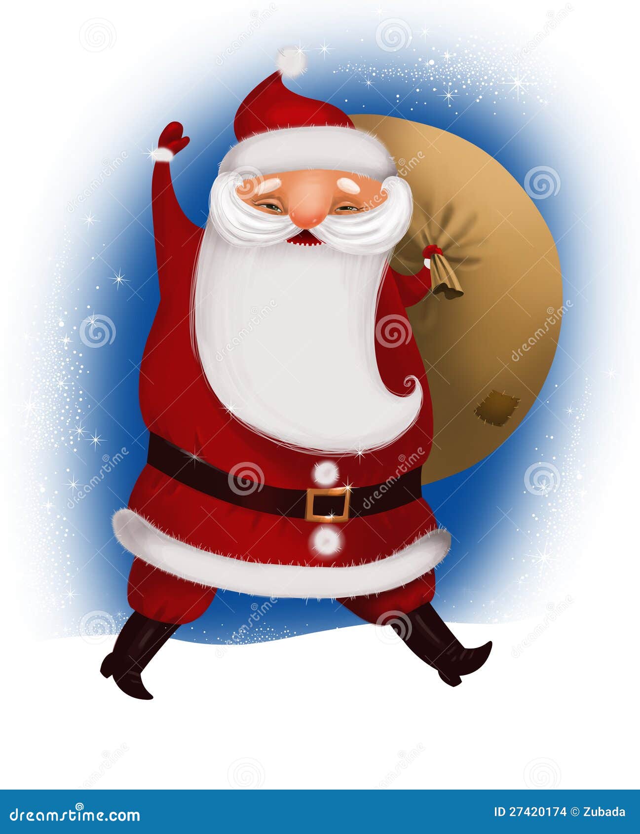 Happy Santa stock illustration. Illustration of year - 27420174
