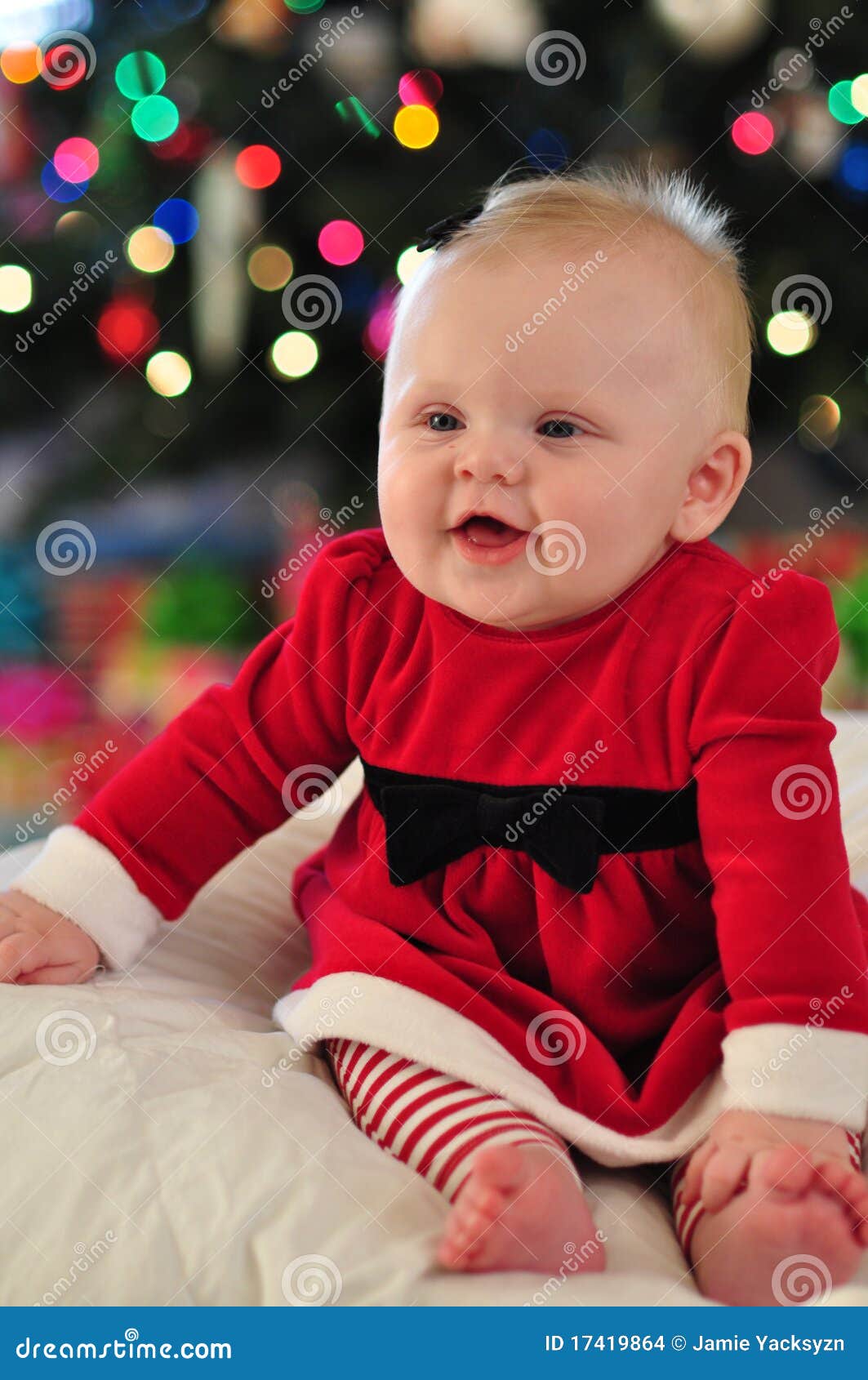 Happy Santa Baby stock photo. Image of smile, baby, female - 17419864