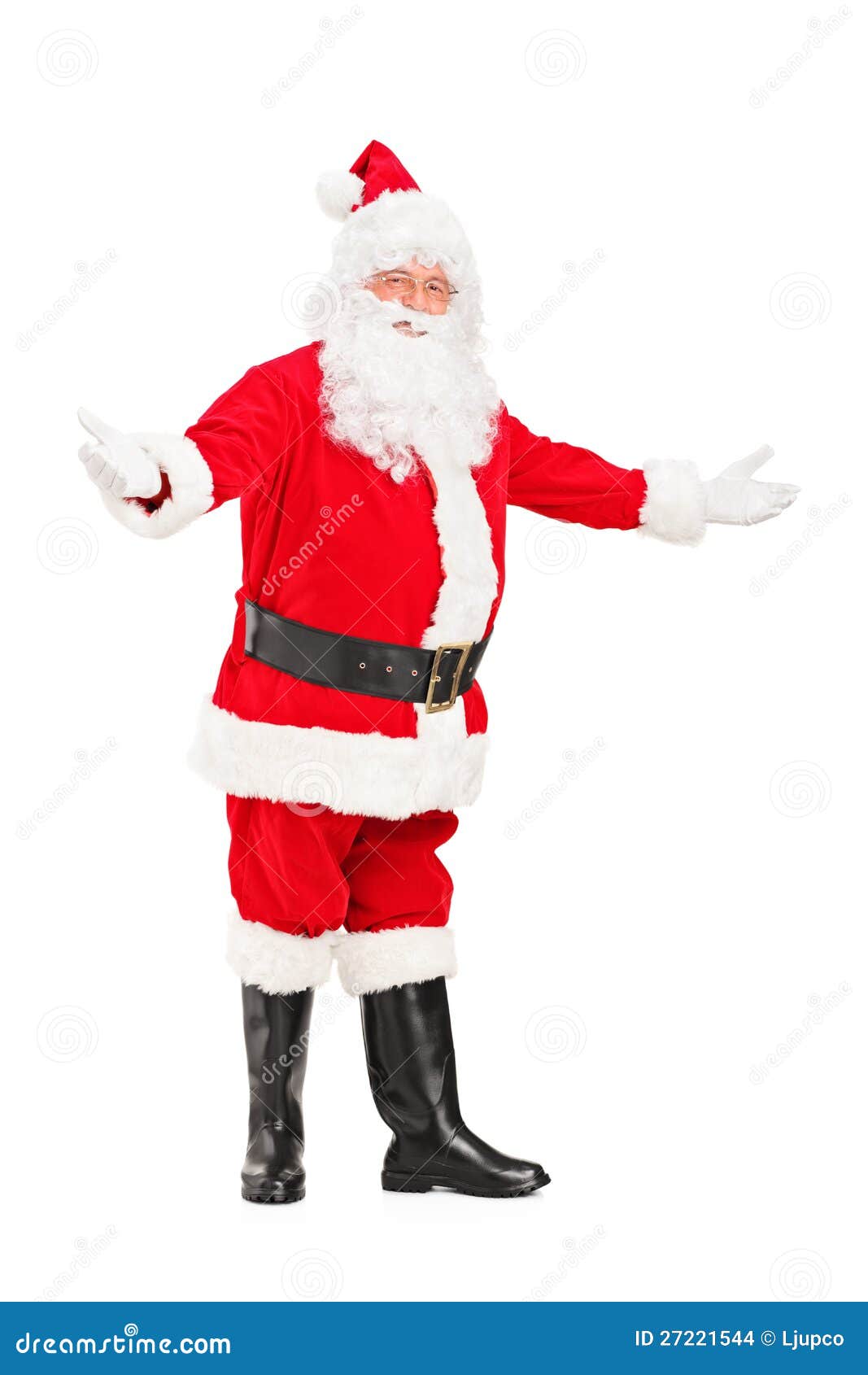 Happy Santa Claus Gesturing Welcome Stock Photo - Image of gesture ...
