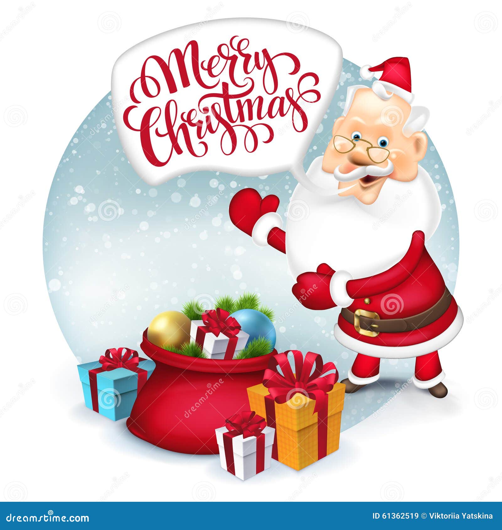 Happy Santa Clause with Gift Sack. Vector Stock Vector - Illustration ...