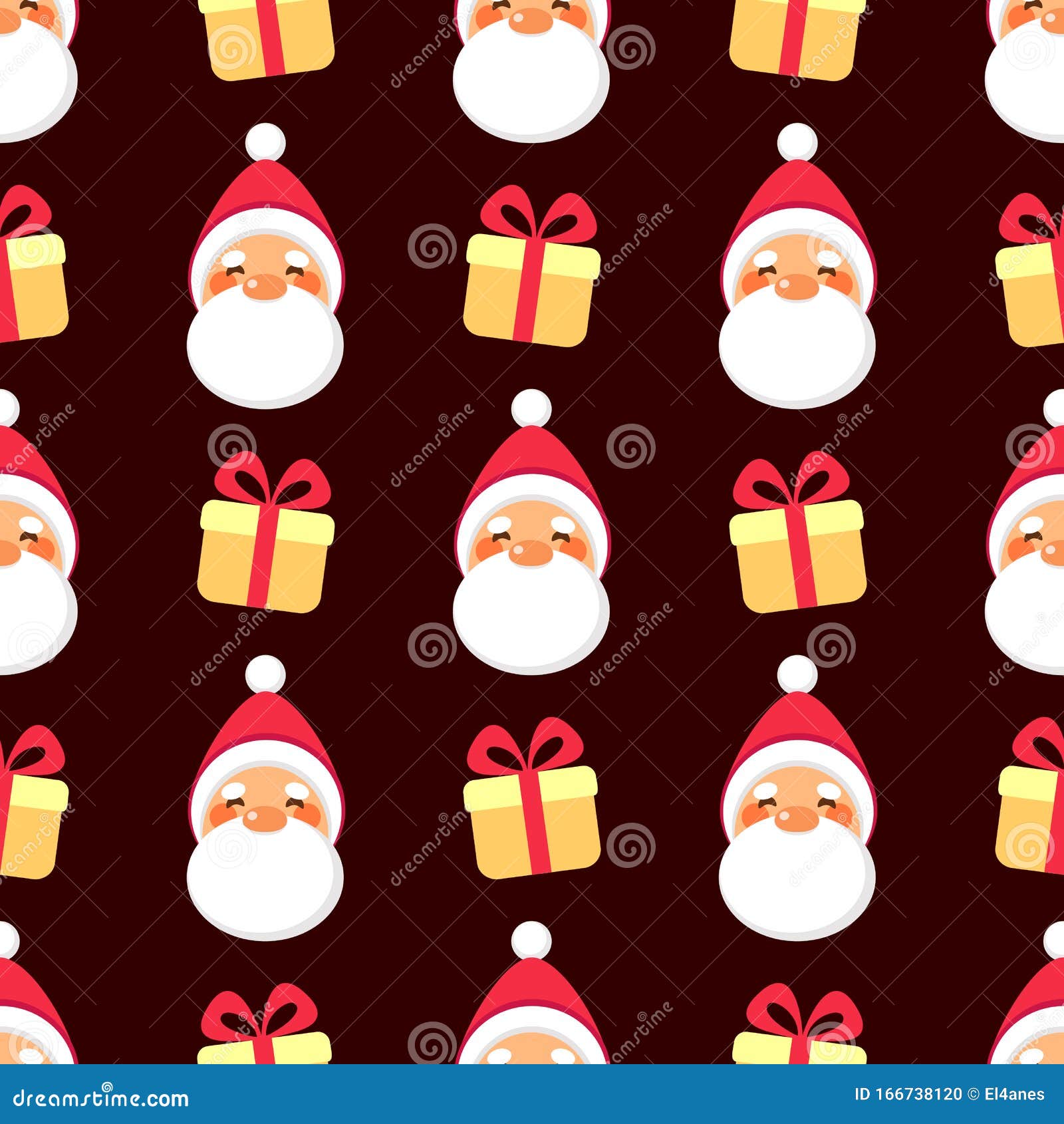 Happy Santa Face with Gift Pattern Stock Vector - Illustration of ...