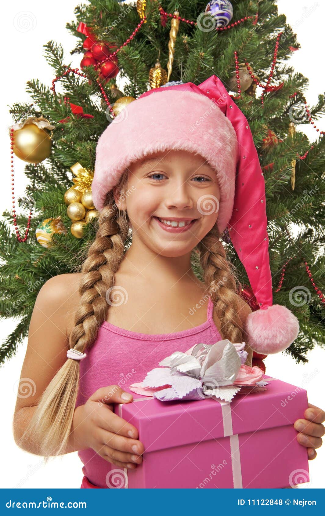 Happy Santa girl stock photo. Image of caucasian, girl - 11122848