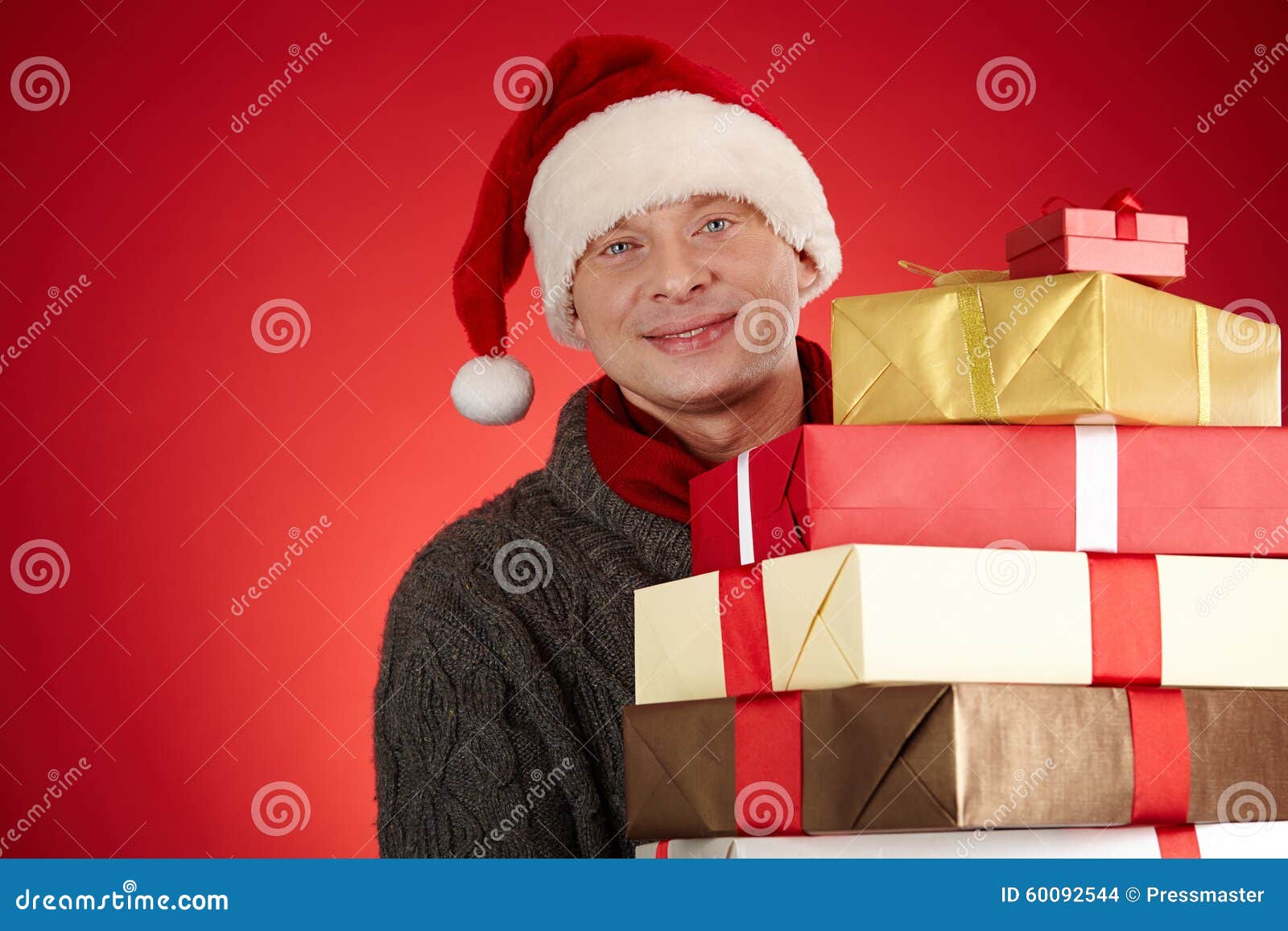 Happy Santa man stock photo. Image of heap, joyful, christmastide ...