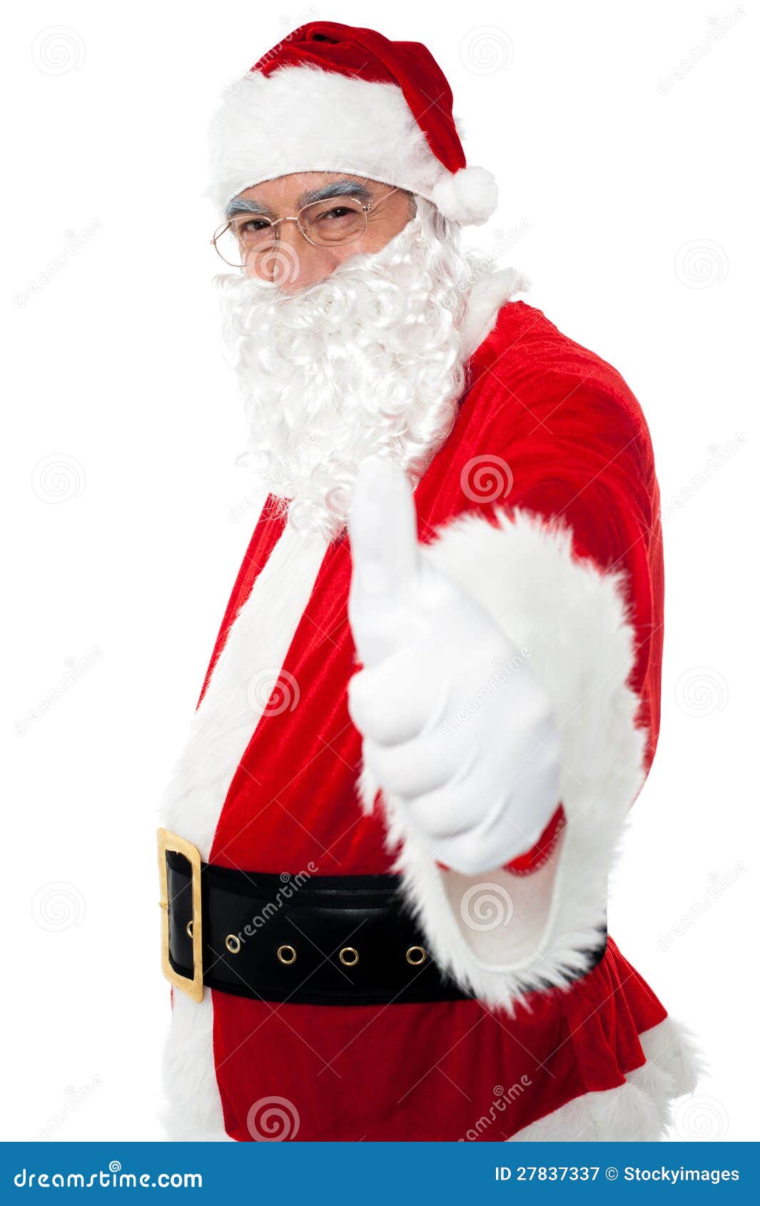 Happy Santa Showing Thumbs Up To Camera Stock Image - Image of approve ...