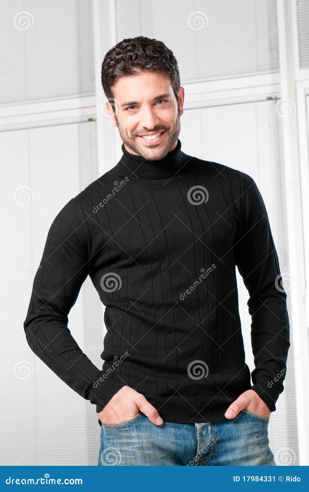 Happy satisfied guy stock image. Image of person, caucasian - 17984331