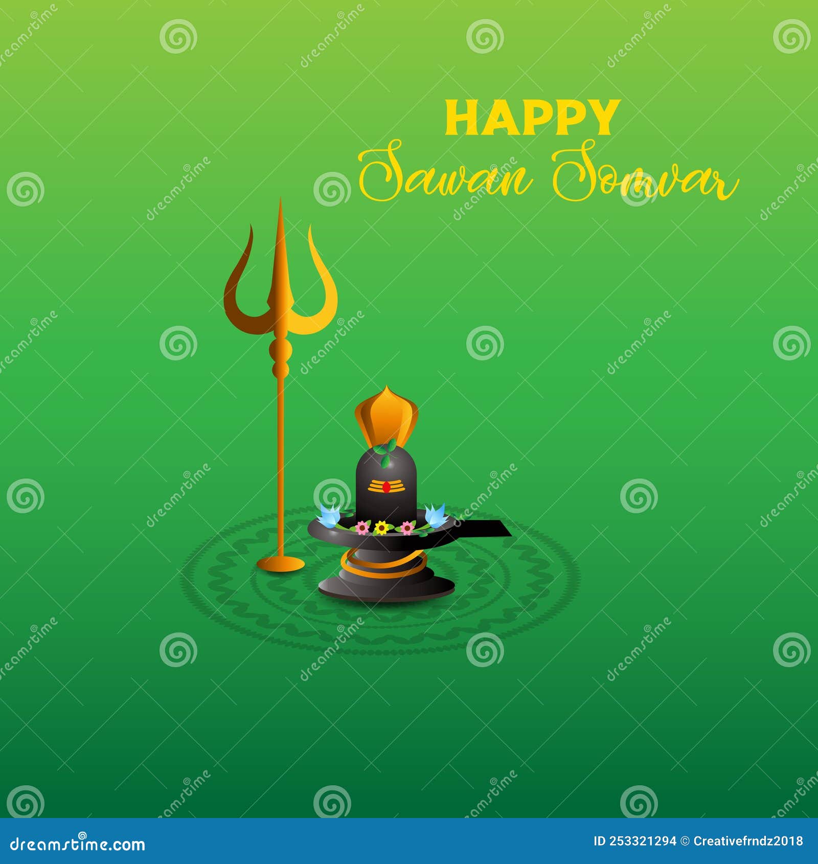 Happy Sawan Somvar Greeting Card Stock Vector - Illustration of ...