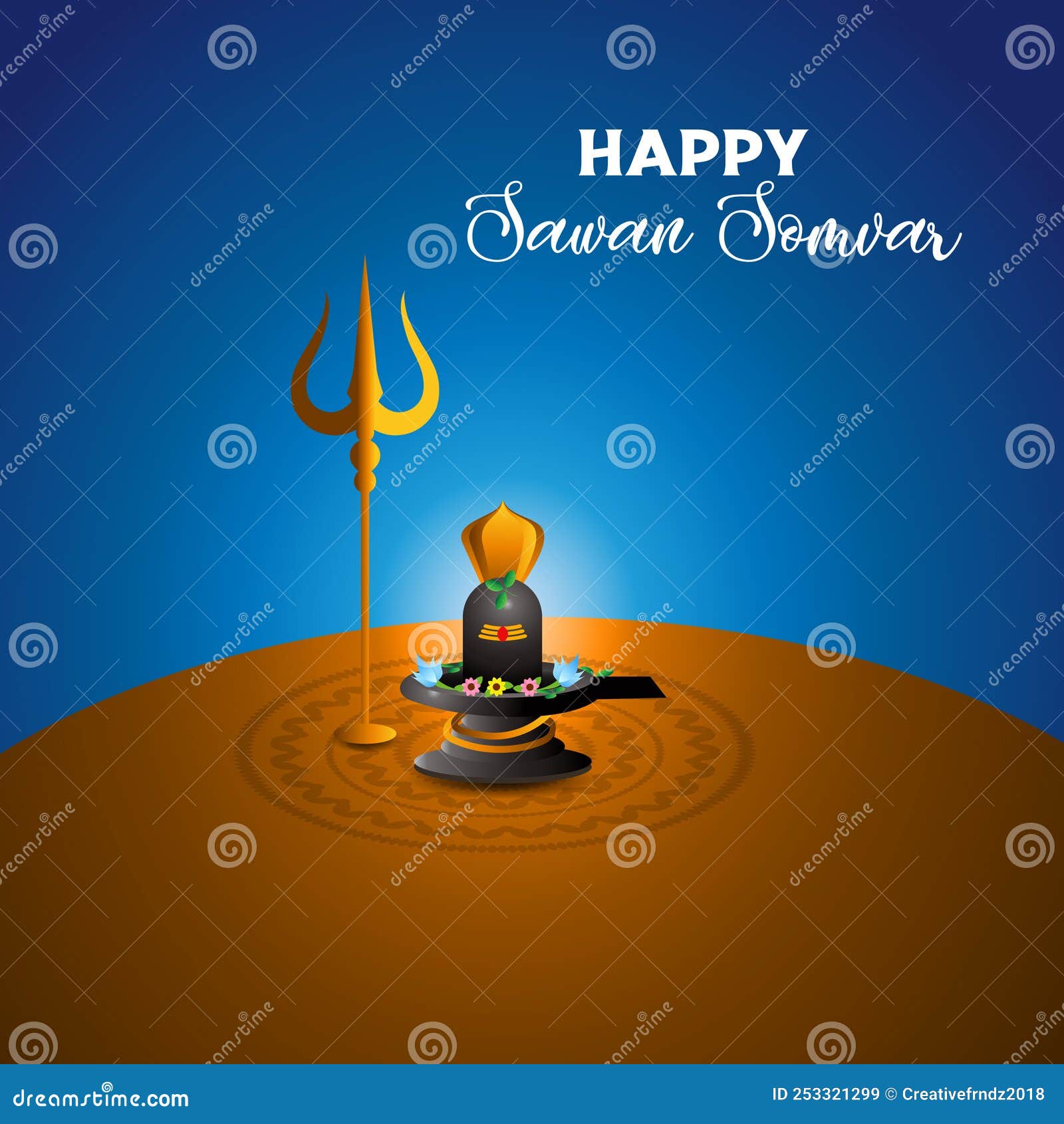 Happy Sawan Somvar Greeting Card Stock Vector - Illustration of happy ...