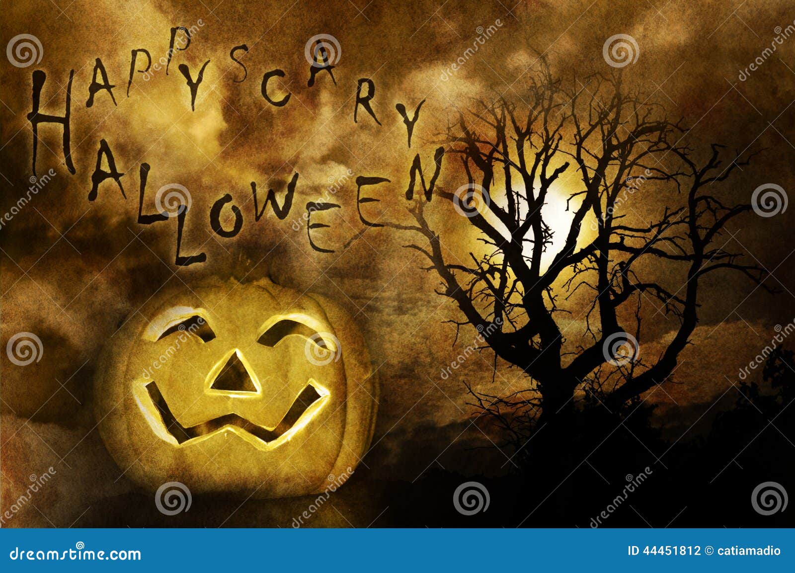 Happy scary halloween stock photo. Image of letters, scenery - 44451812