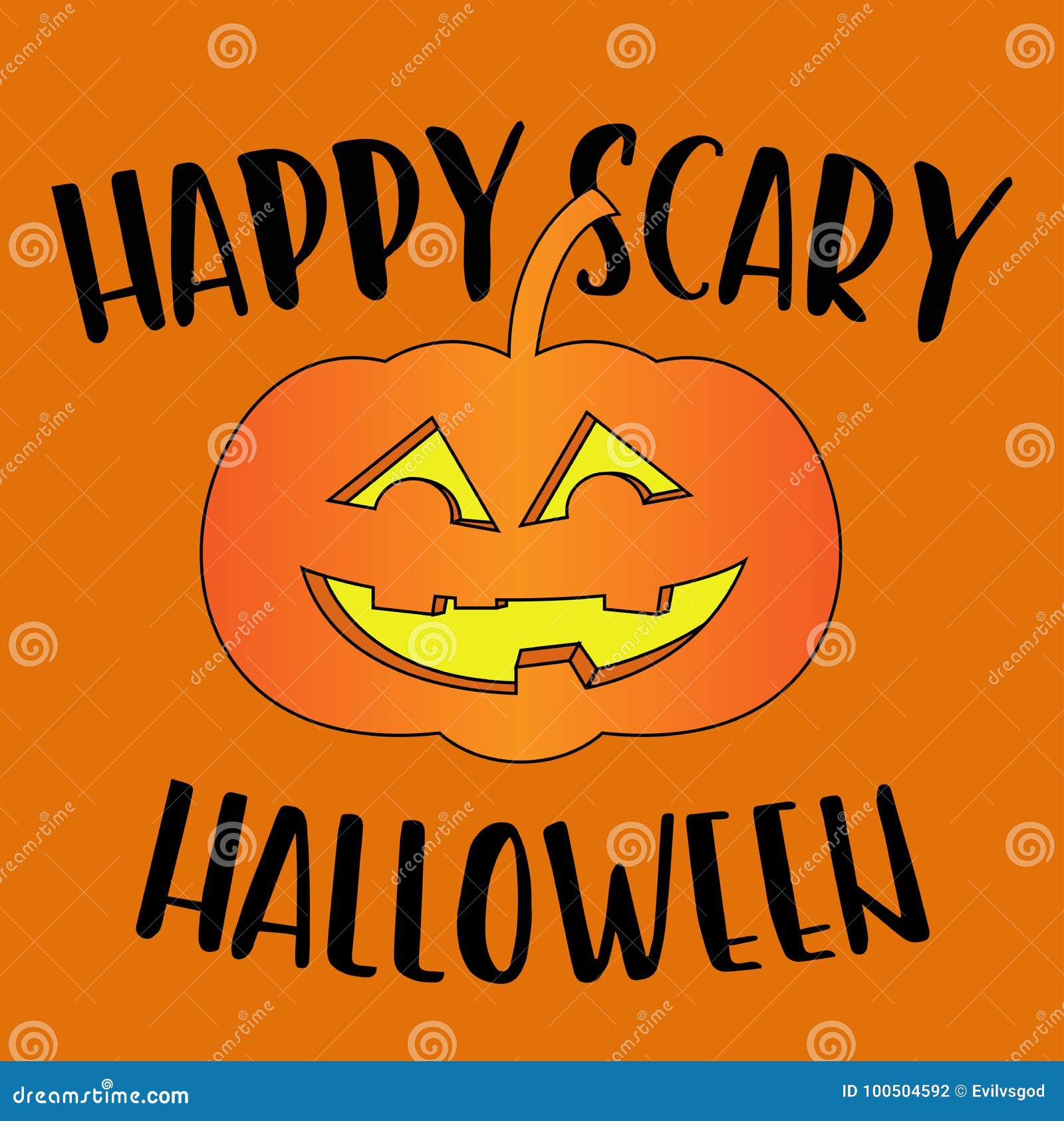 Happy Scary Halloween Greeting Card Stock Vector - Illustration of ...