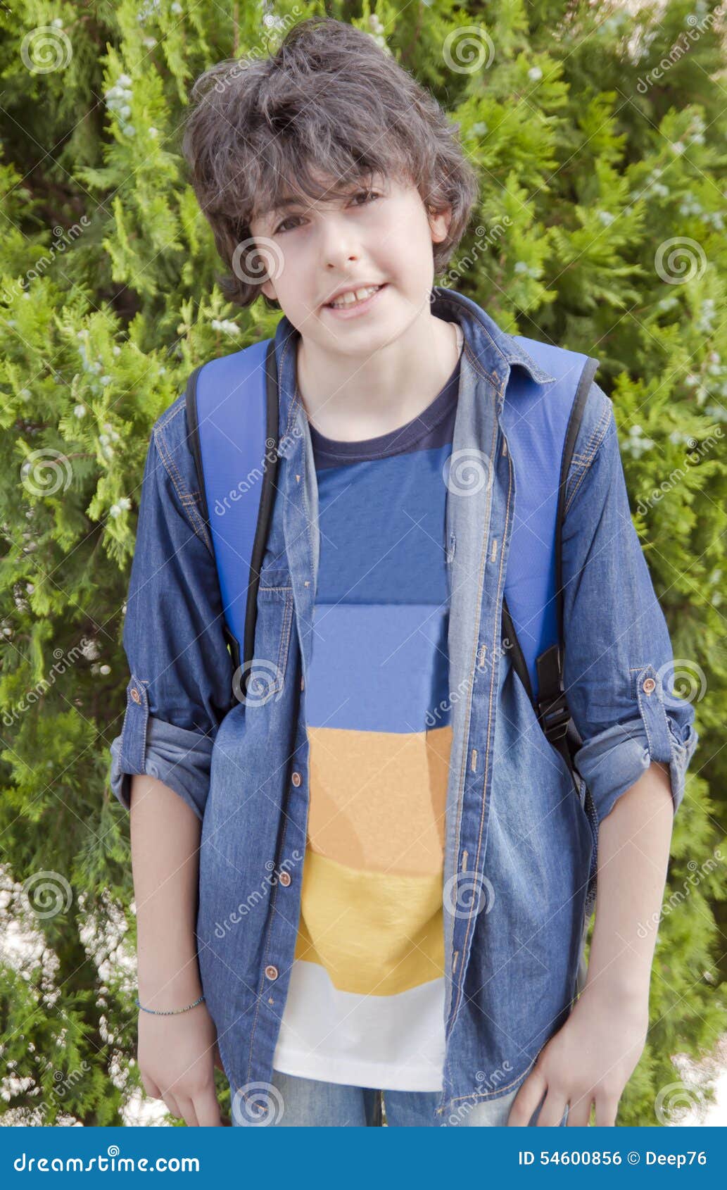 Happy School Boy stock photo. Image of young, tree, eyes - 54600856