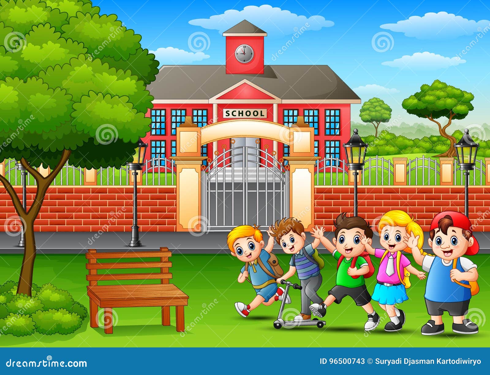 Kids Playing Outside At School