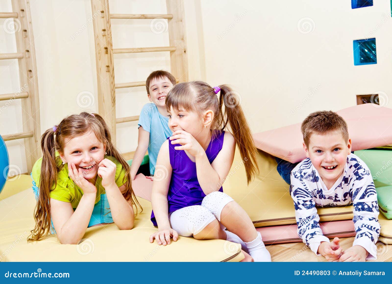 Happy school friends stock image. Image of gymnastic - 24490803